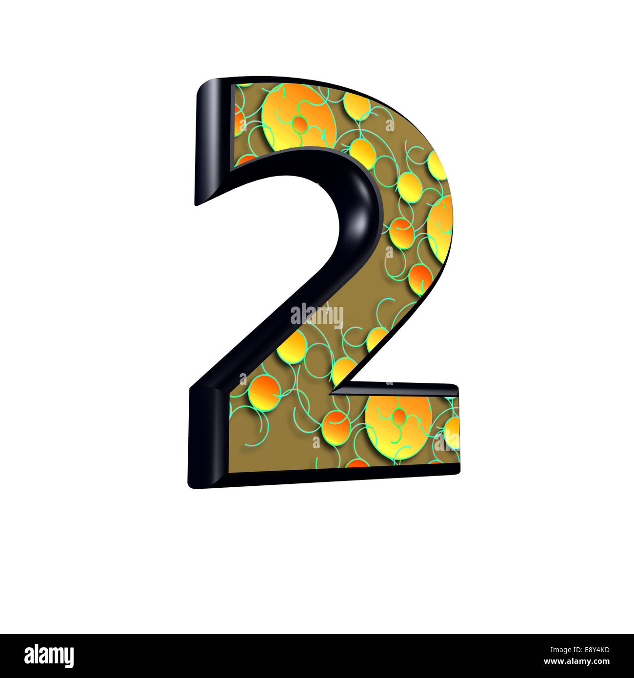 3d digit with decorative texture - 2 Stock Photo - Alamy
