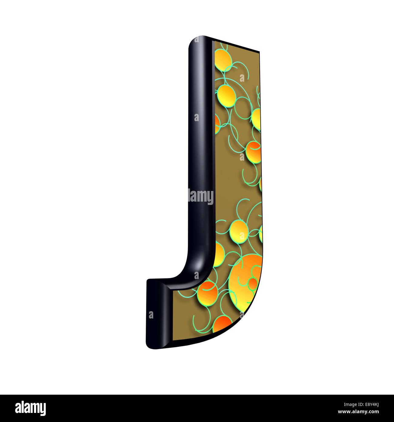 3d letter with decorative texture - J Stock Photo - Alamy