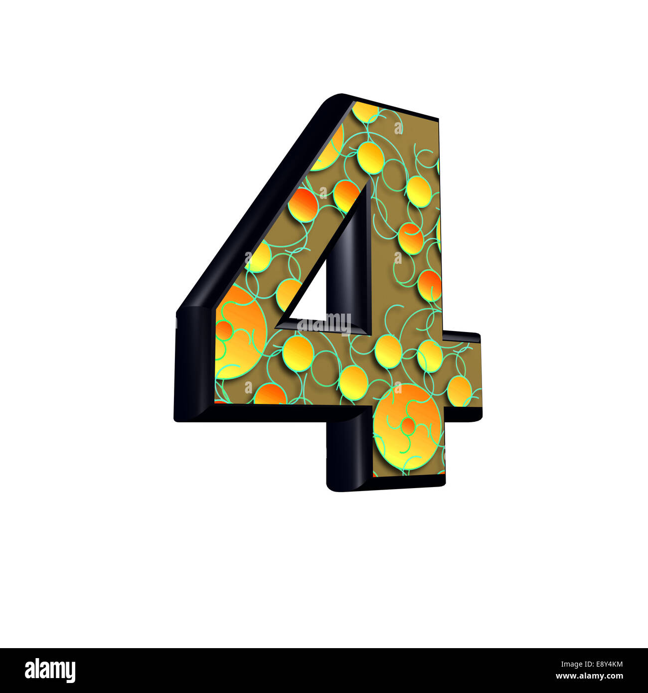 3d digit with decorative texture - 4 Stock Photo - Alamy