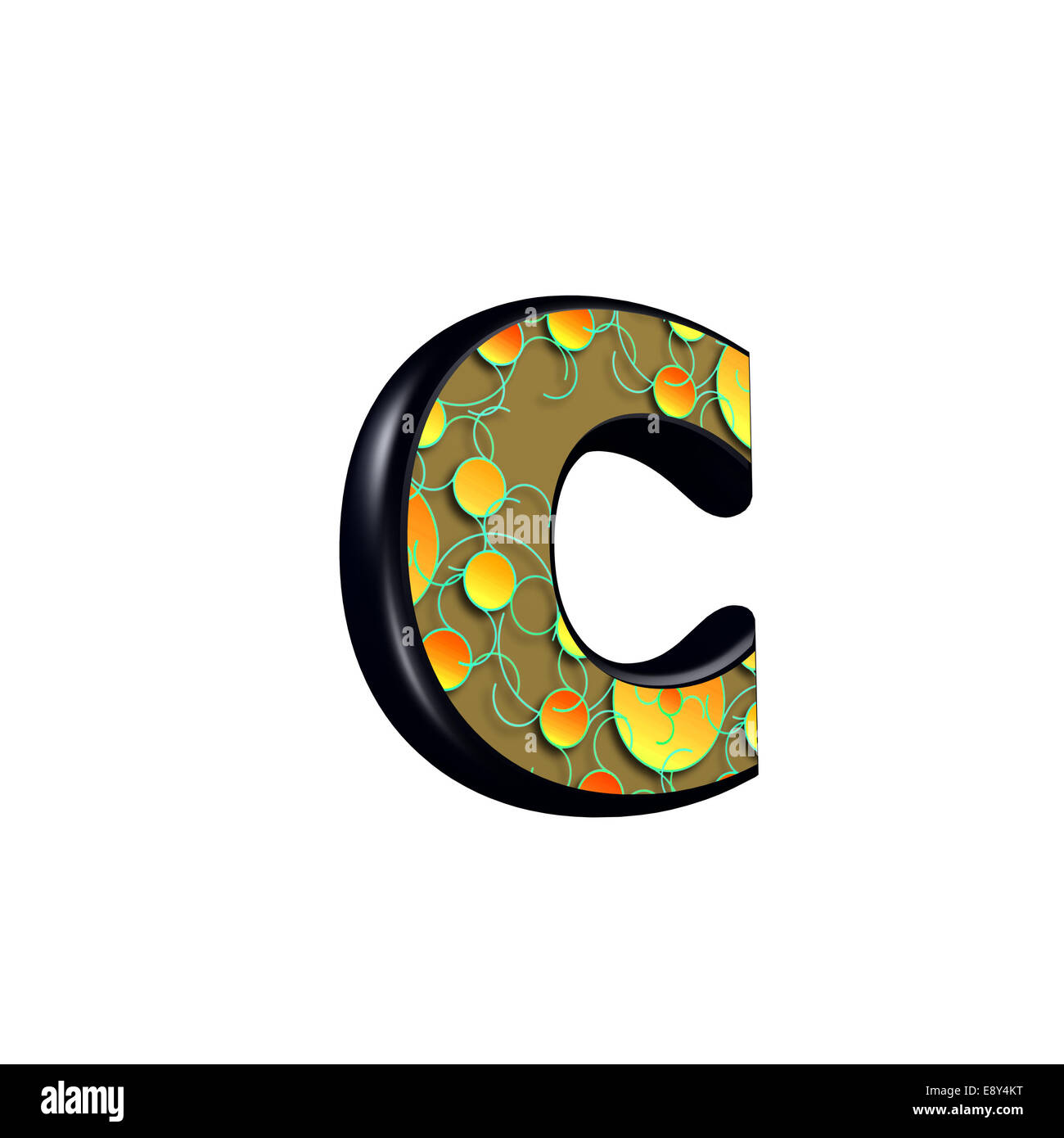 3d letter with decorative texture - C Stock Photo - Alamy