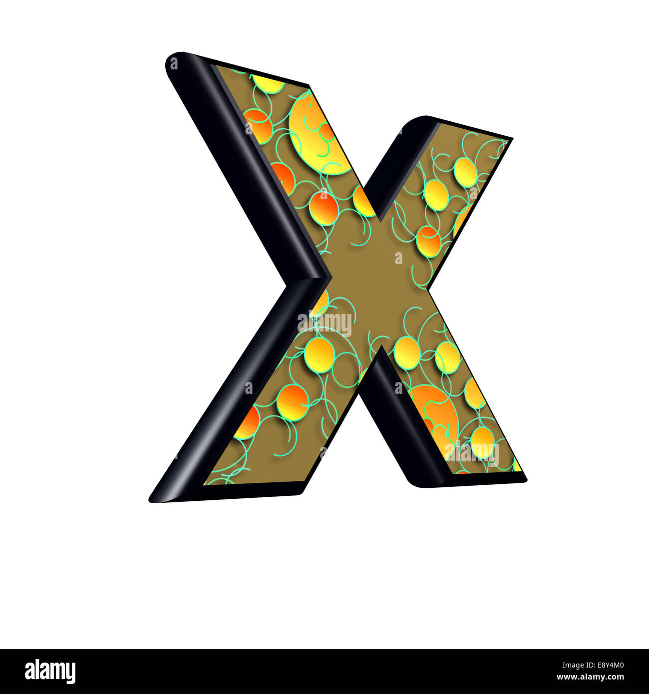 3d letter with decorative texture - X Stock Photo - Alamy