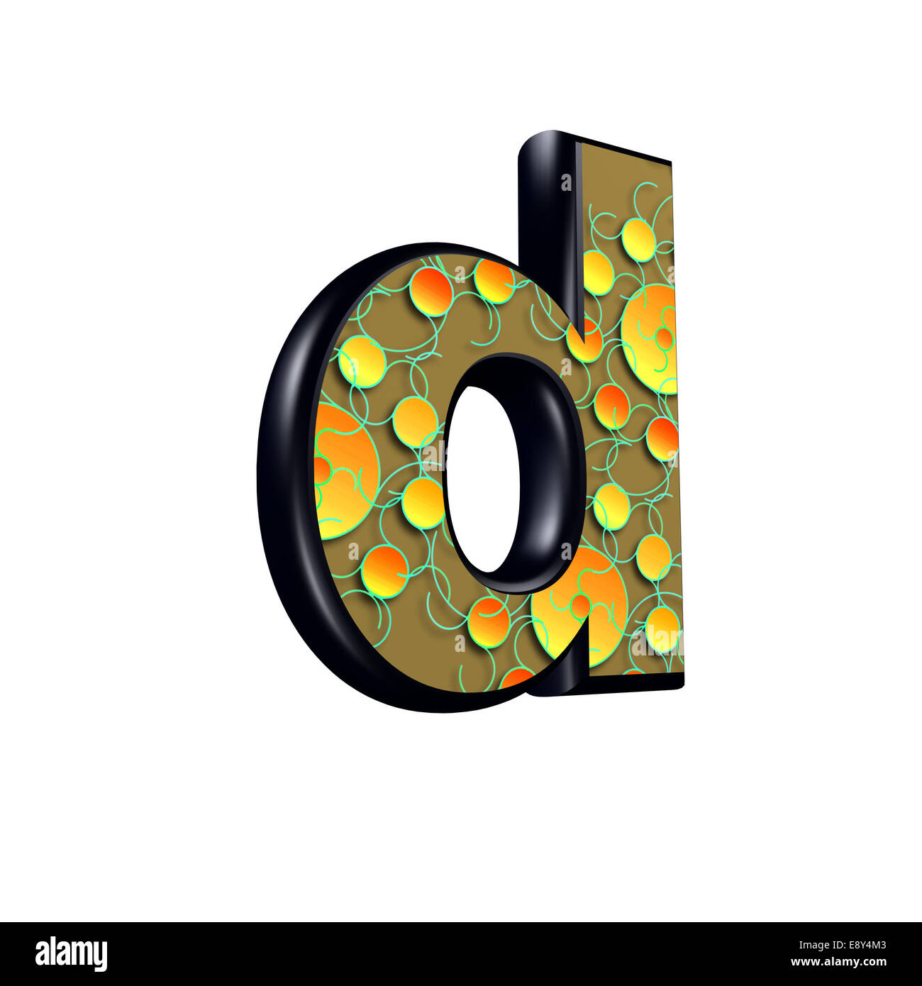 3d letter with decorative texture - D Stock Photo - Alamy