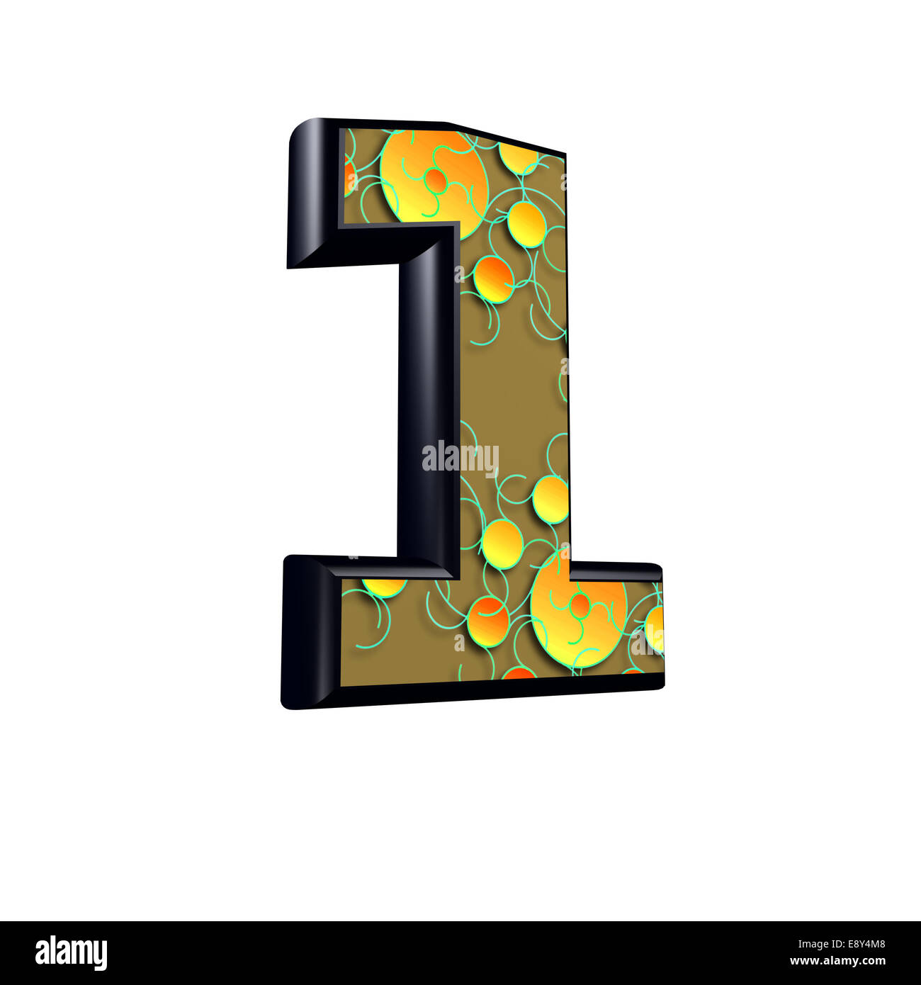 3d digit with decorative texture - 1 Stock Photo - Alamy