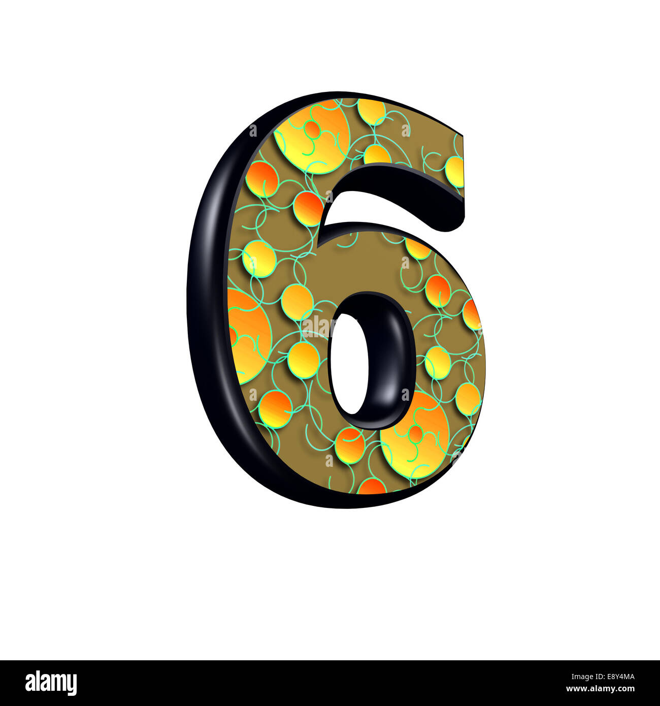 3d digit with decorative texture - 6 Stock Photo - Alamy