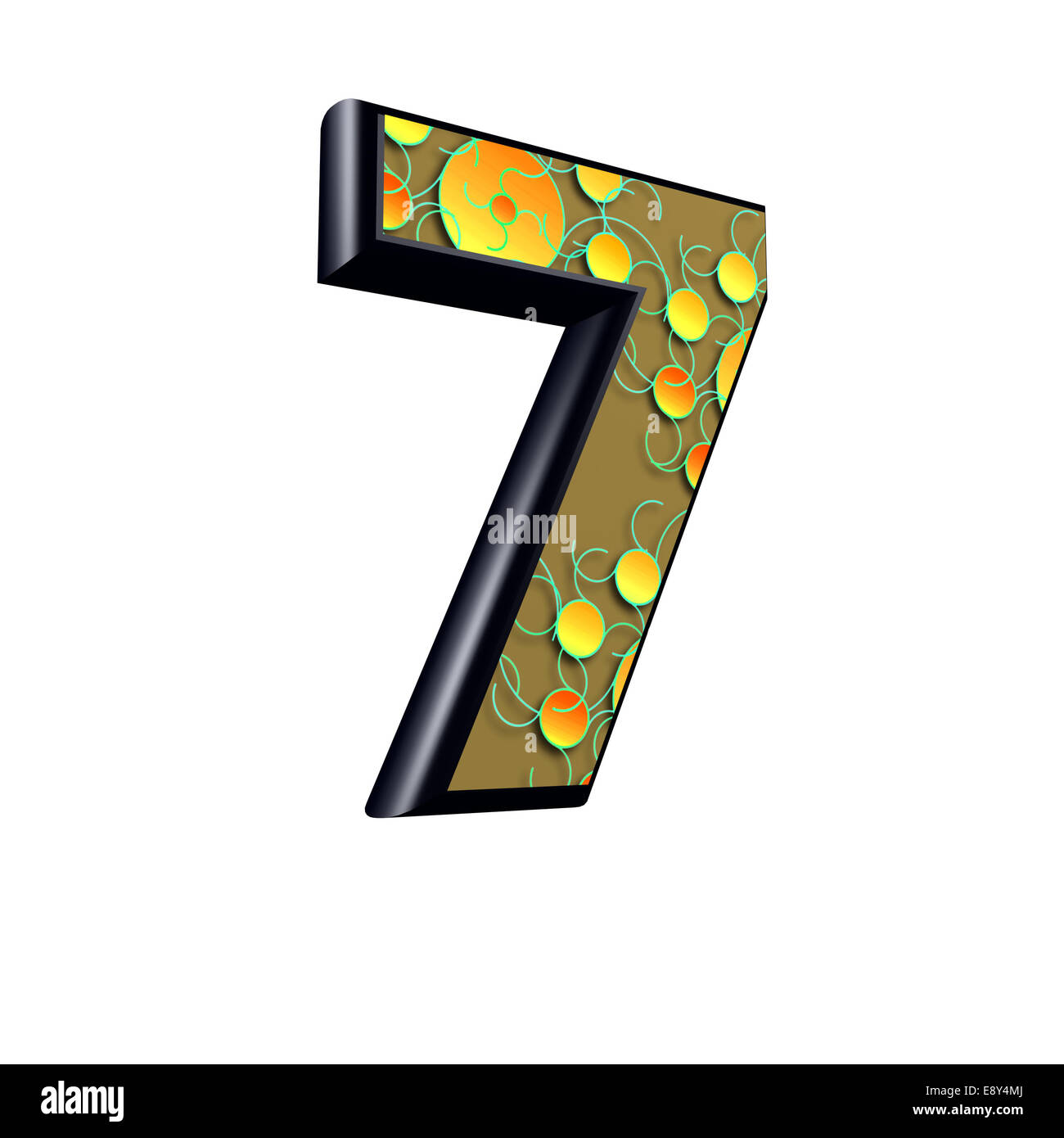 3d digit with decorative texture - 7 Stock Photo - Alamy