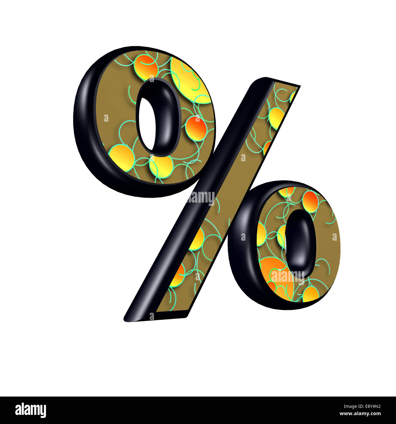 3d letter with decorative texture - percent Stock Photo - Alamy