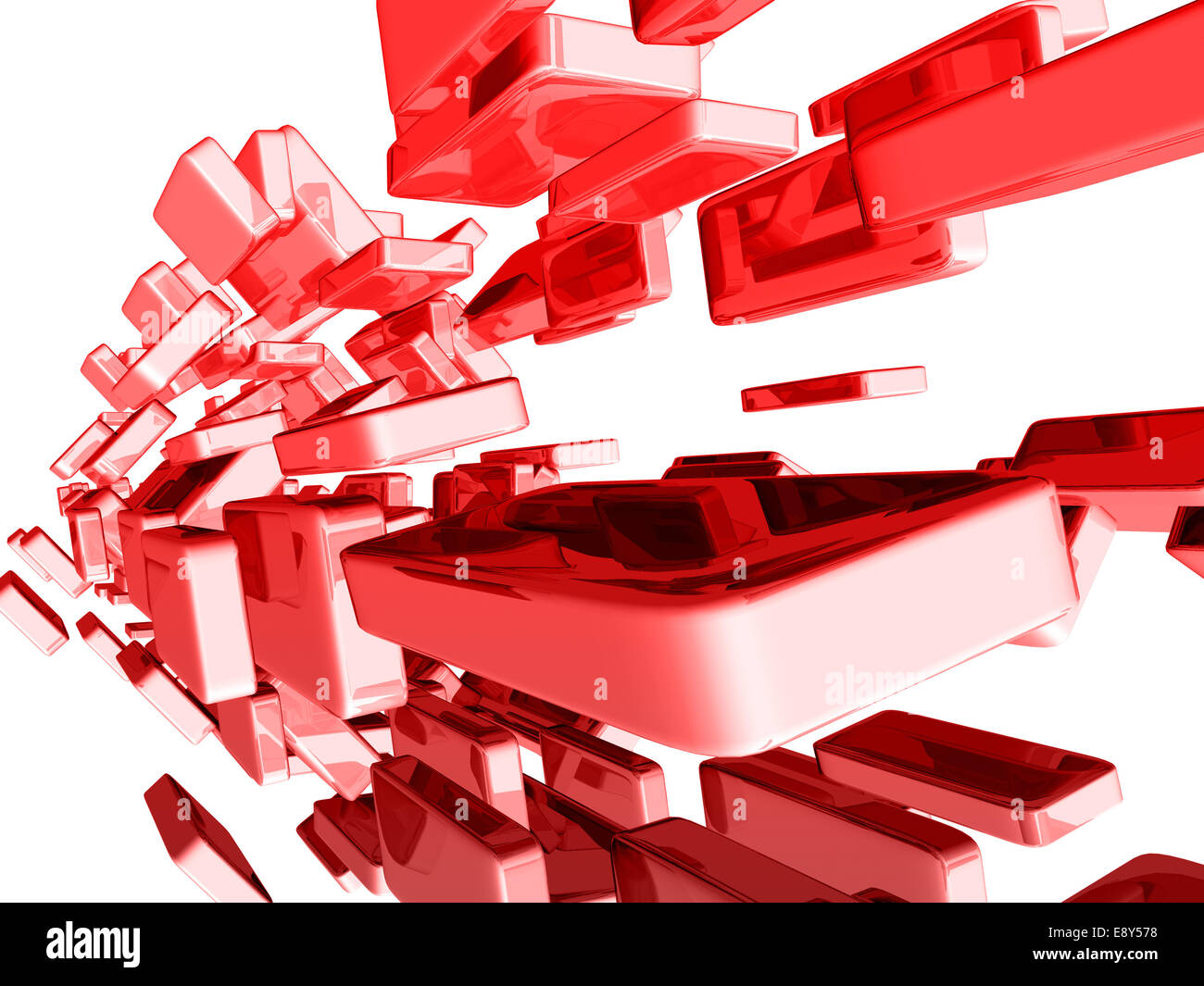 Red 3d cubes with glossy light effects Stock Photo - Alamy