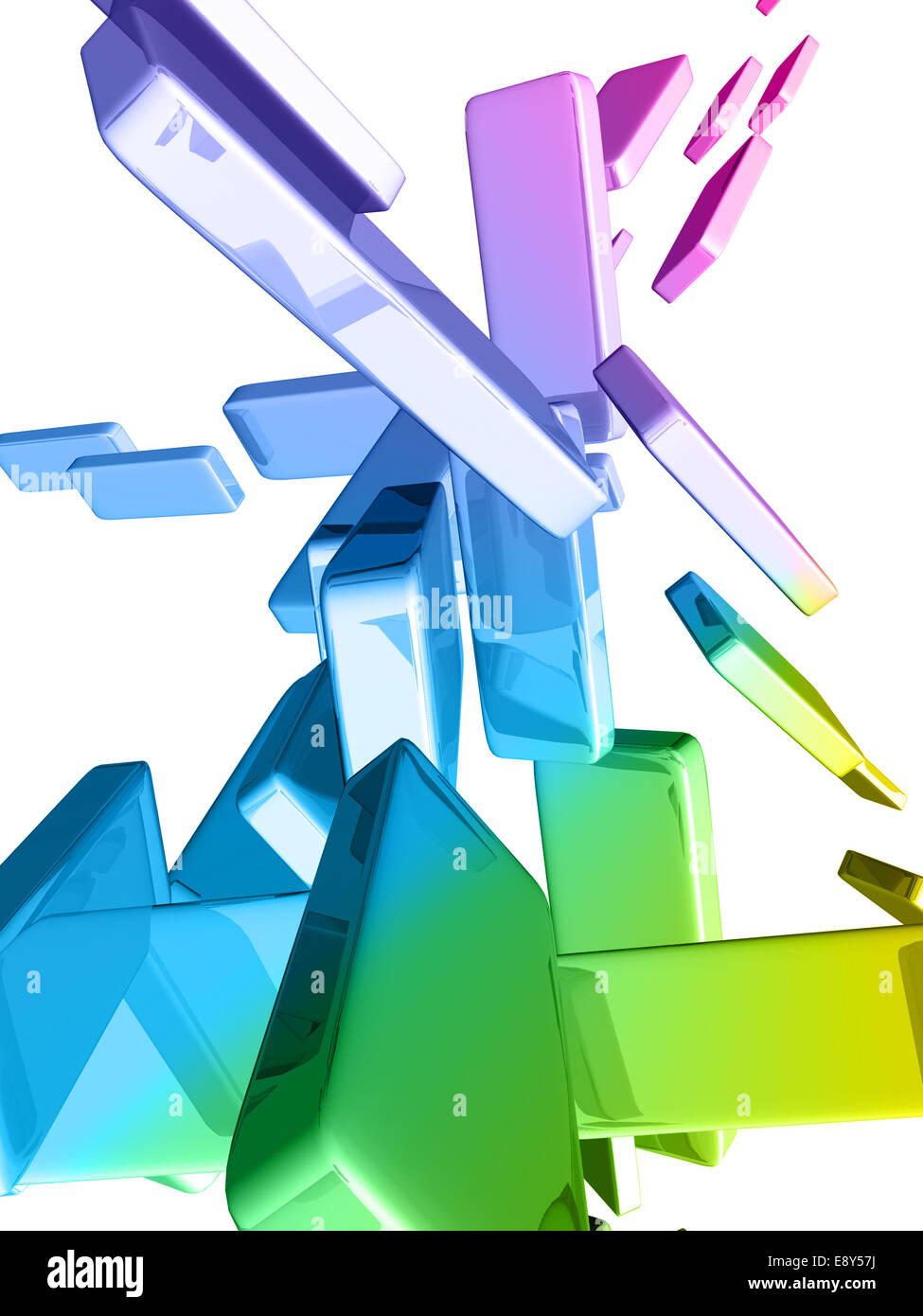 Rainbow 3d cubes with glossy light effects Stock Photo - Alamy