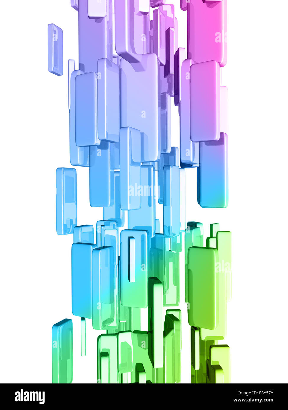 Rainbow 3d cubes with glossy light effects Stock Photo - Alamy