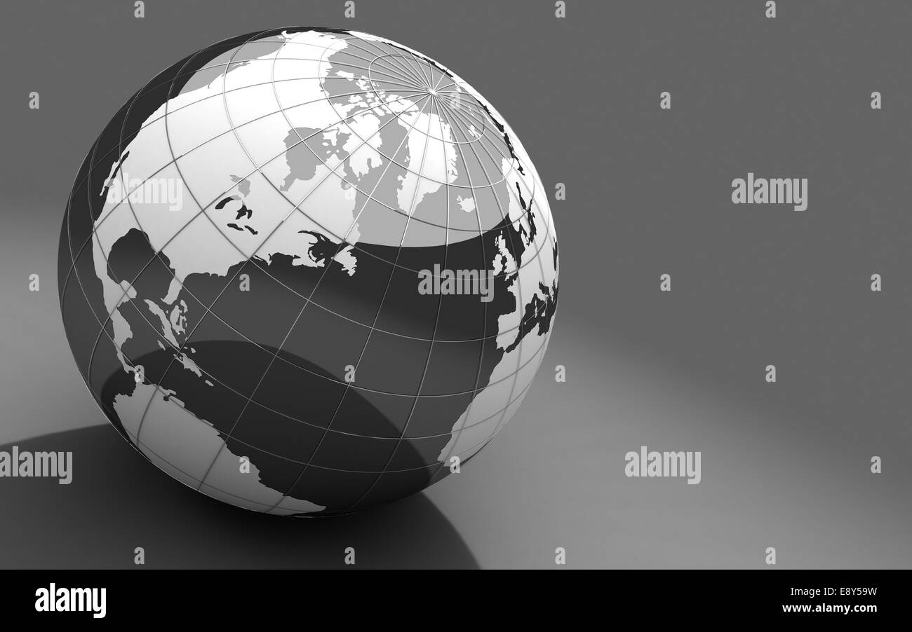 3d earth on grey background Stock Photo - Alamy