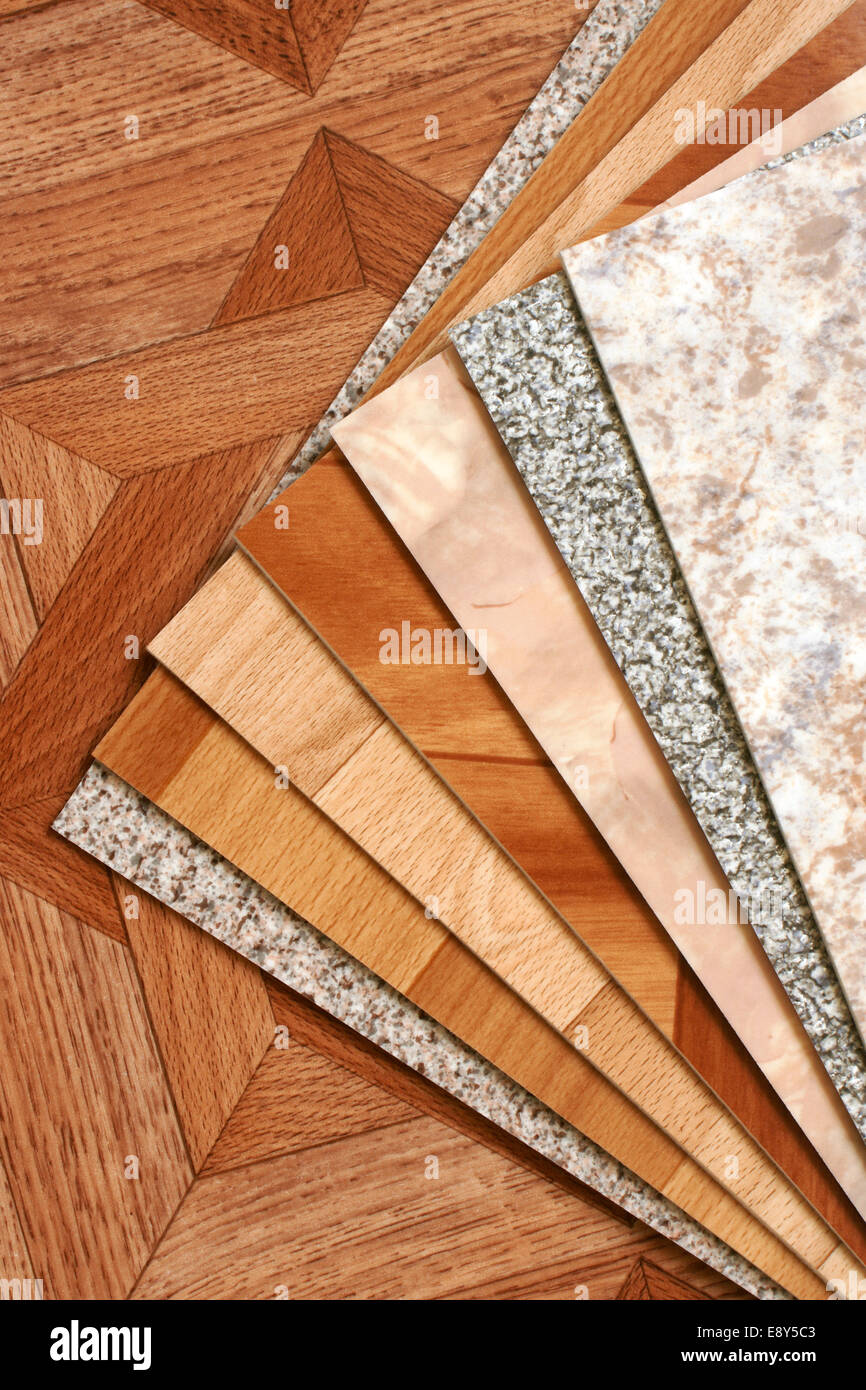 Collection natural linoleum Stock Photo - Alamy