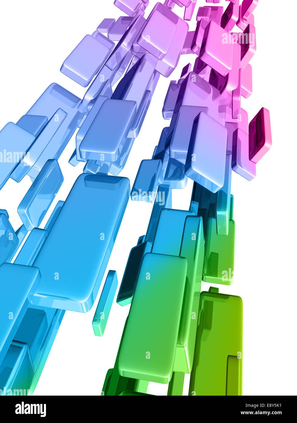 Rainbow 3d cubes with glossy light effects Stock Photo - Alamy