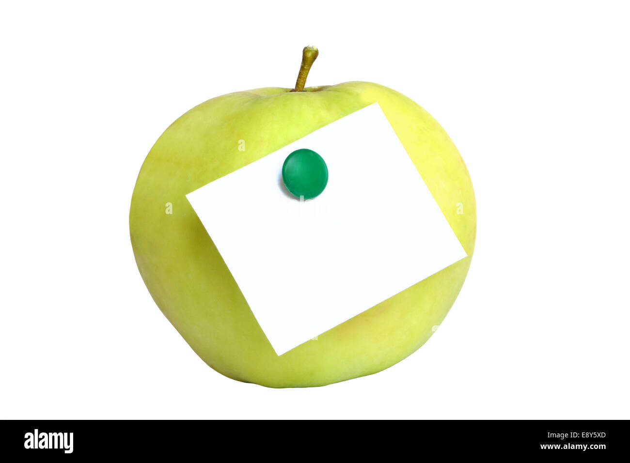 Green apple with blank Stock Photo - Alamy