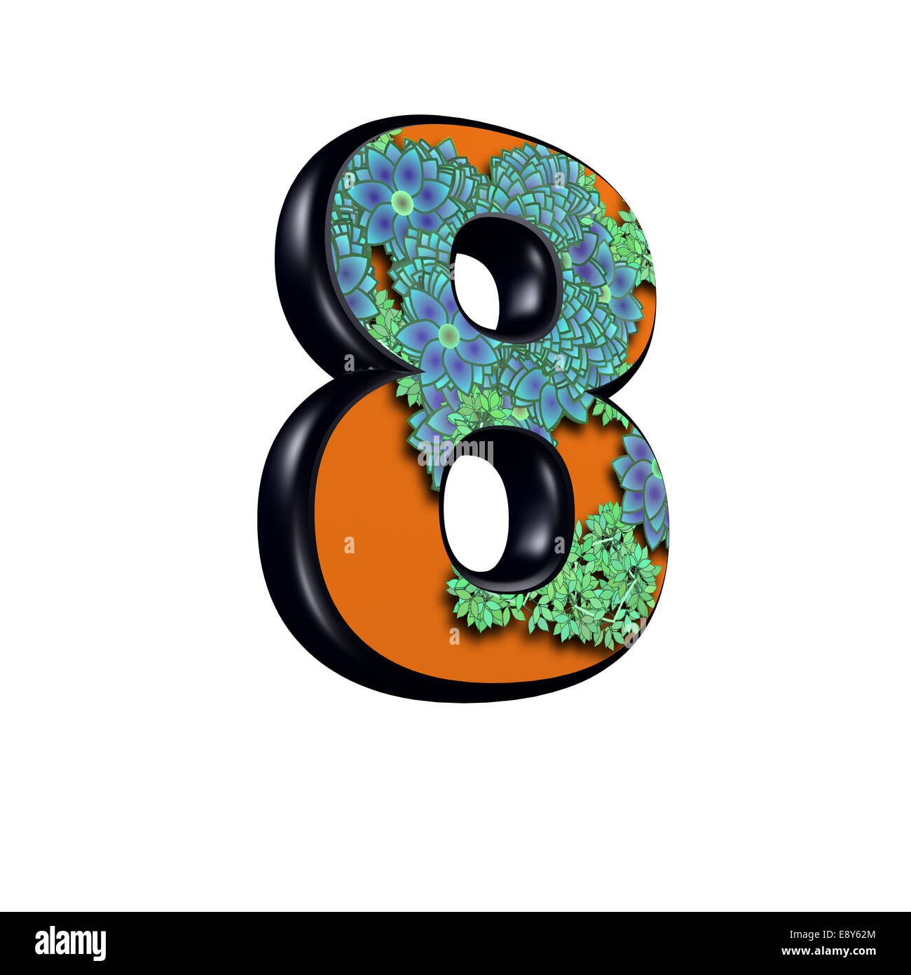 Floral pattern font Cut Out Stock Images & Pictures - Alamy