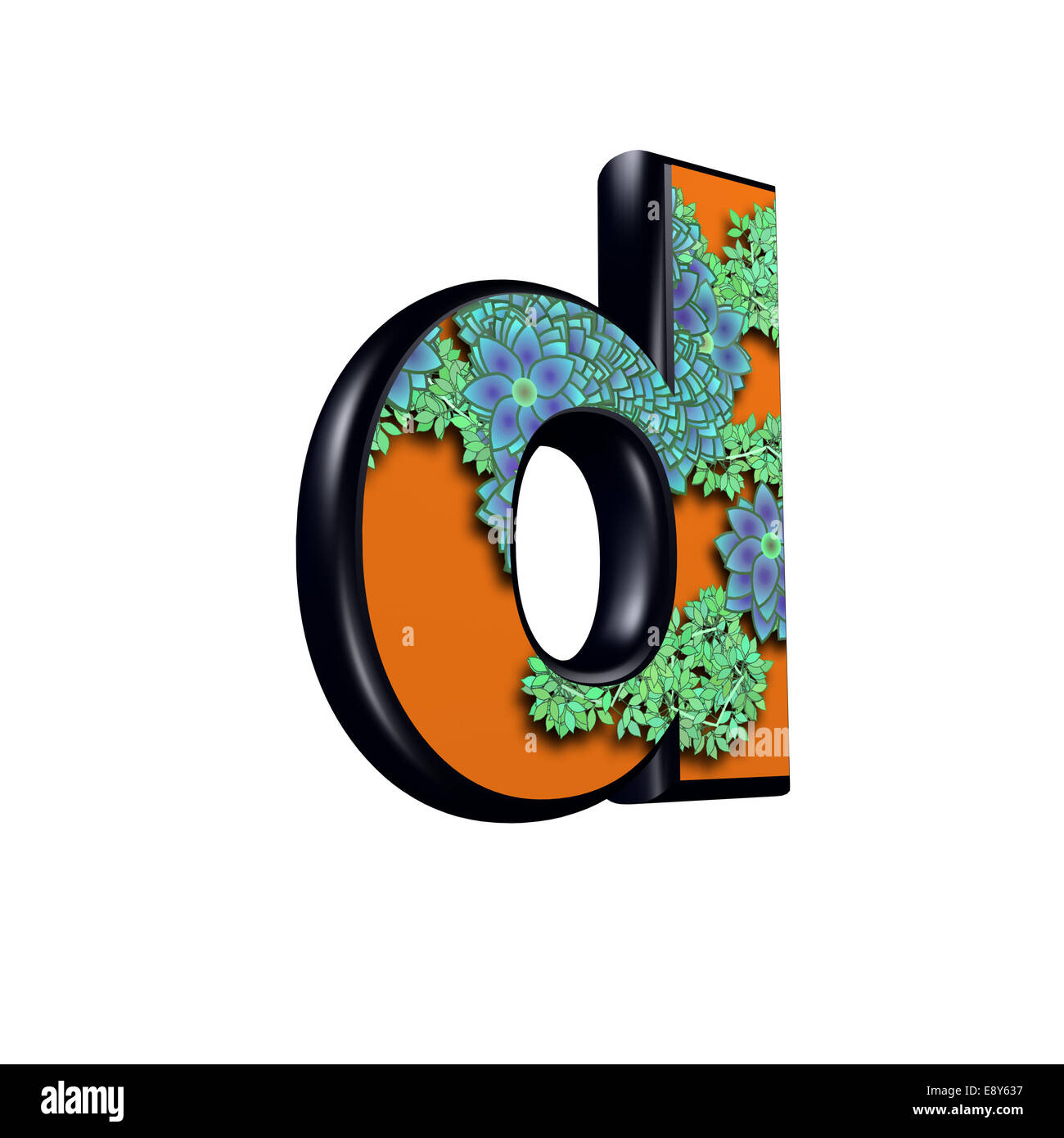 3d letter with floral design Stock Photo - Alamy