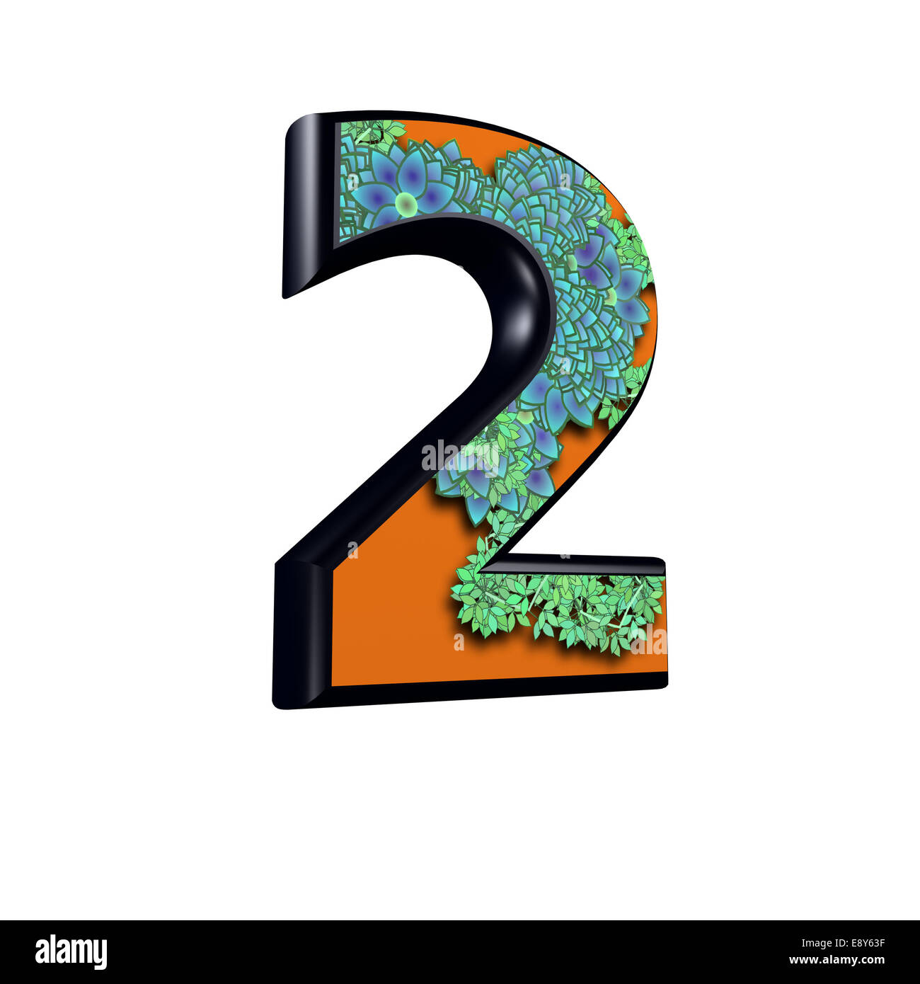 3d digit with floral design Stock Photo - Alamy