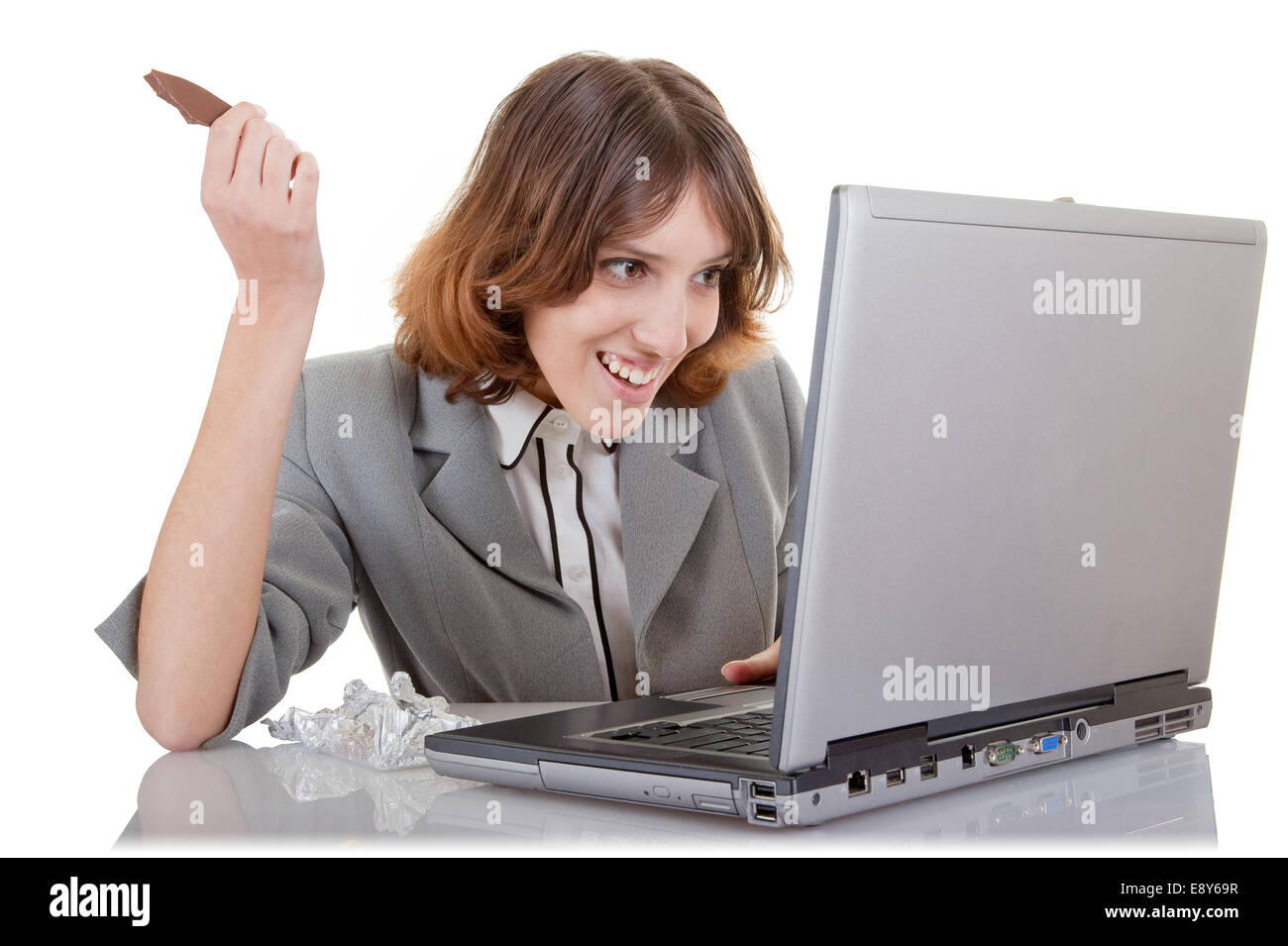 woman and laptop Stock Photo - Alamy