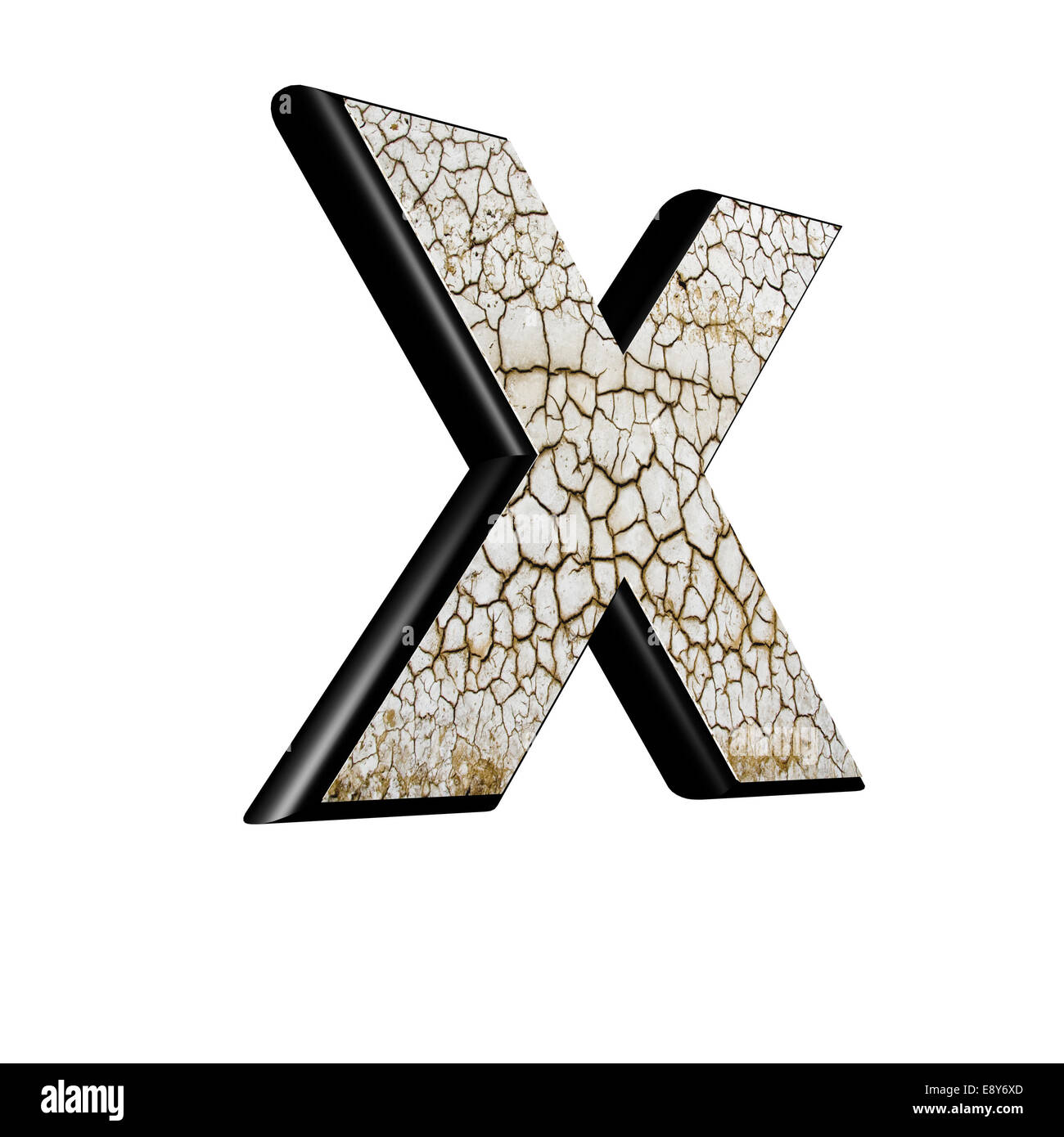 abstract 3d letter with dry ground texture Stock Photo - Alamy
