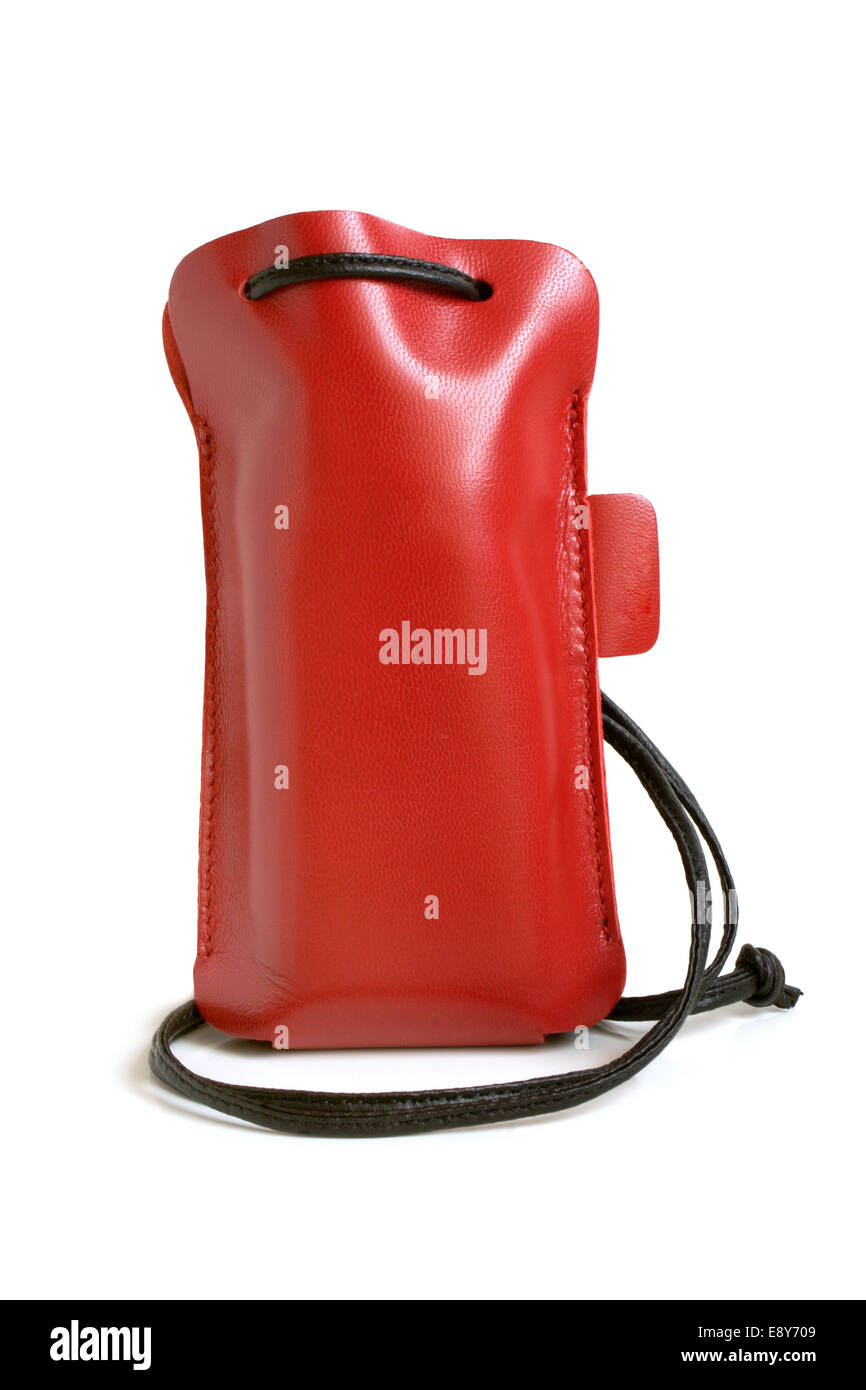 Red leather case mobile phone hi-res stock photography and images - Alamy