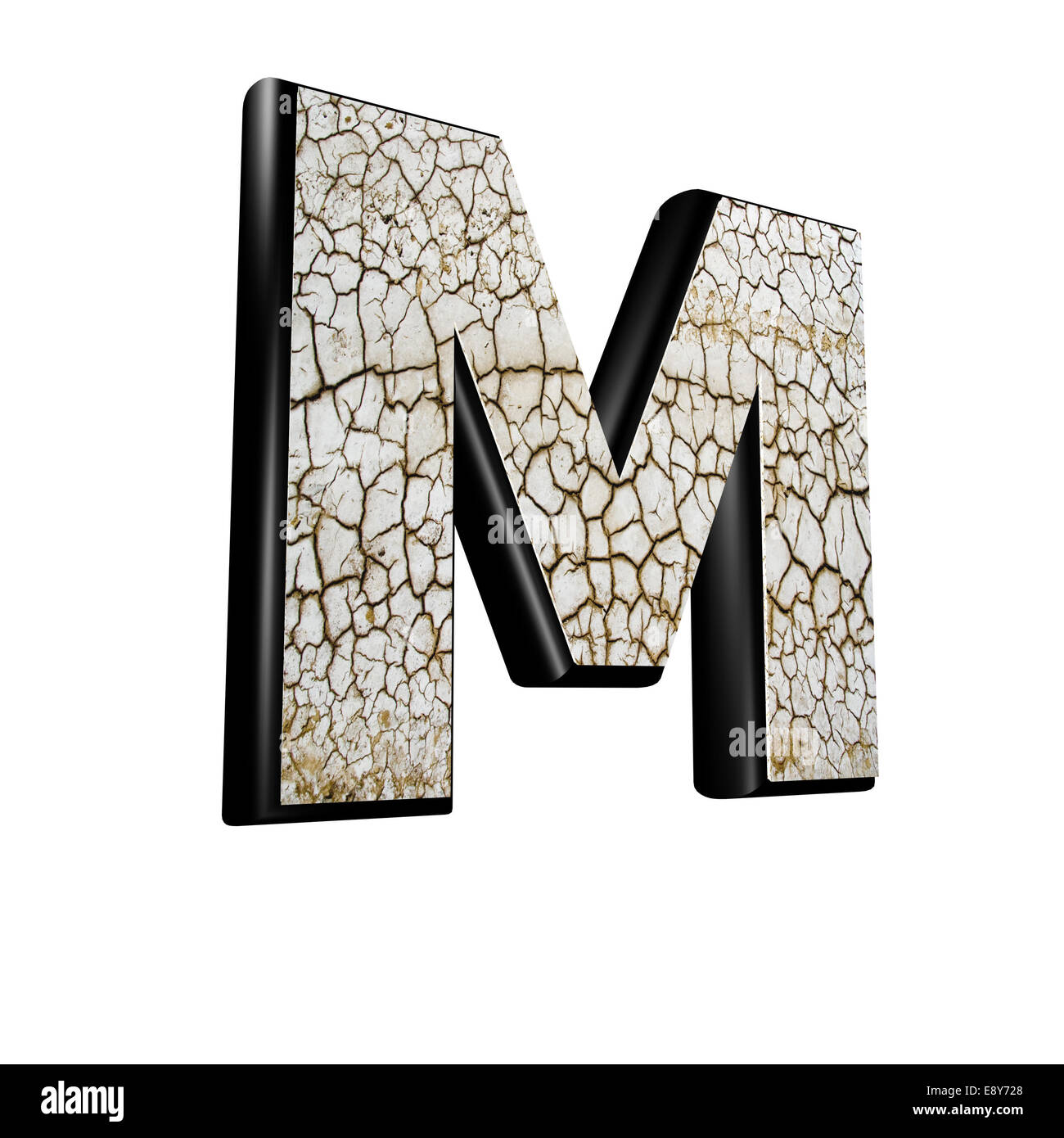 abstract 3d letter with dry ground texture - N Stock Photo - Alamy