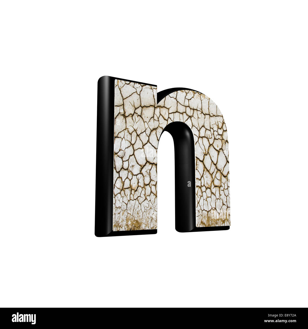 abstract 3d letter with dry ground texture Stock Photo - Alamy