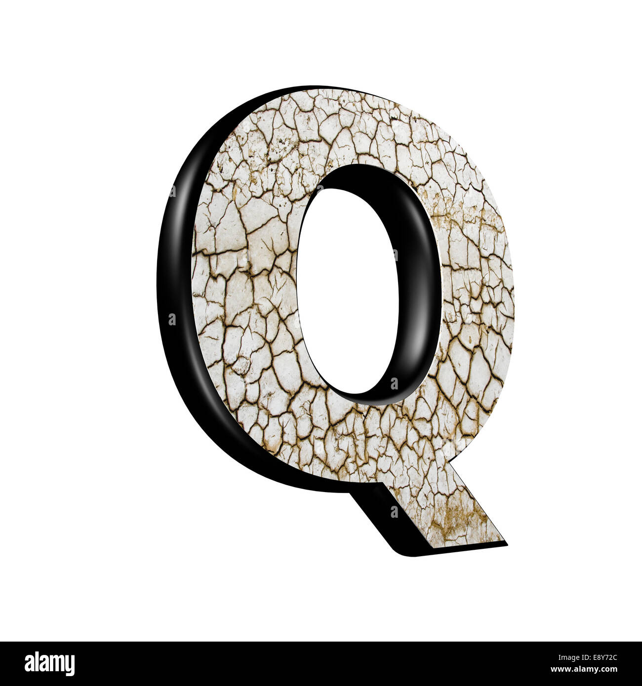 abstract 3d letter with dry ground texture - R Stock Photo - Alamy