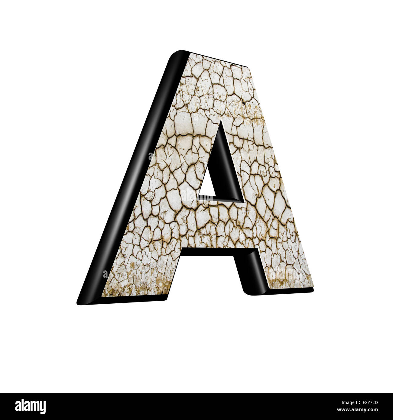 abstract 3d letter with dry ground texture - A Stock Photo - Alamy