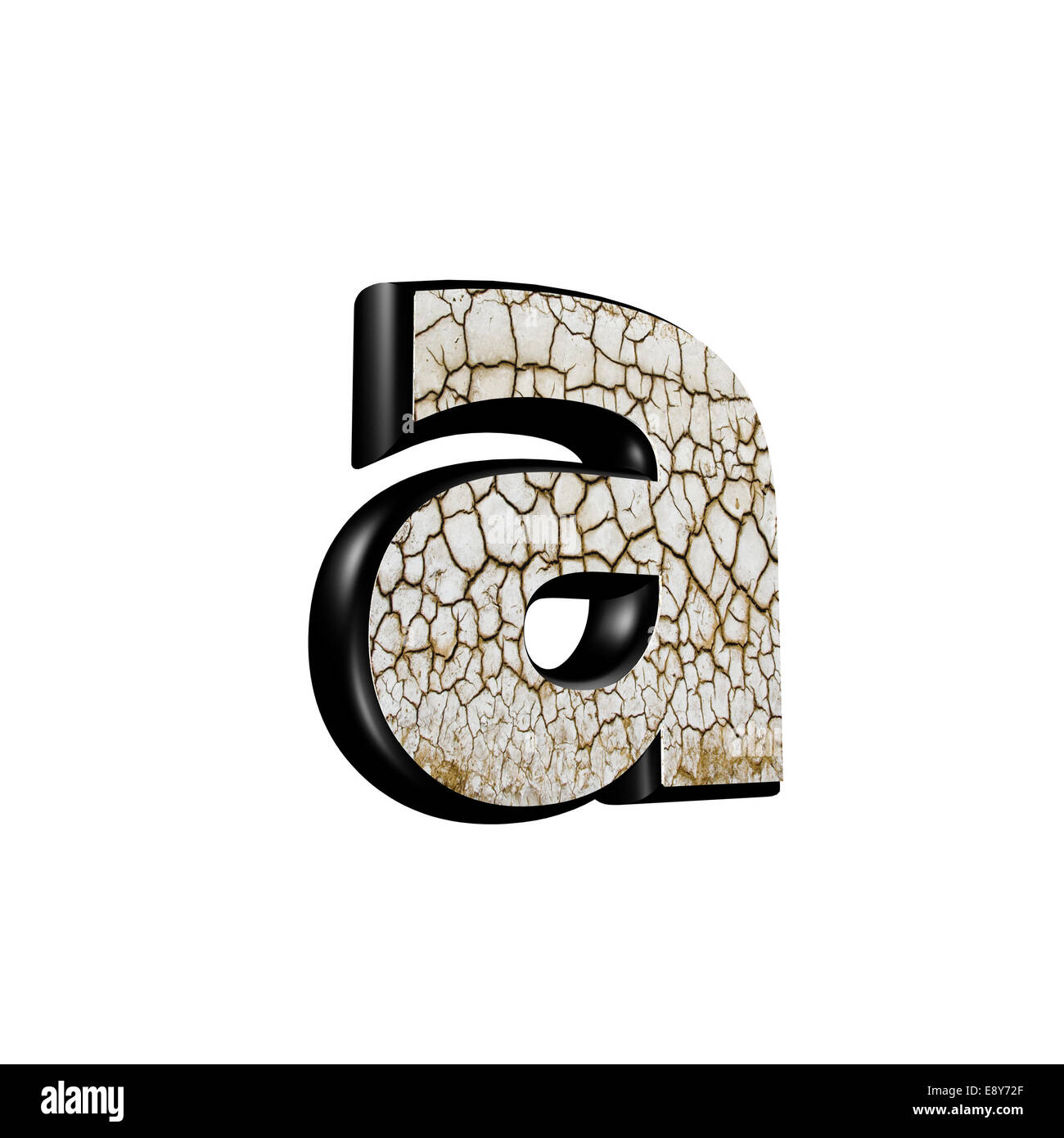 abstract 3d letter with dry ground texture Stock Photo - Alamy