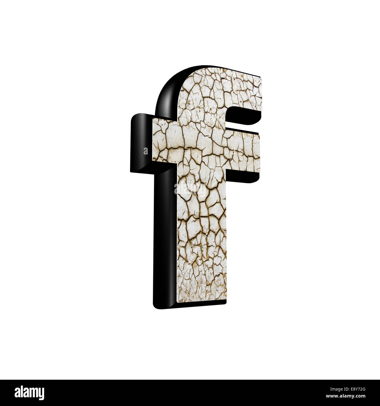 abstract 3d letter with dry ground texture Stock Photo - Alamy