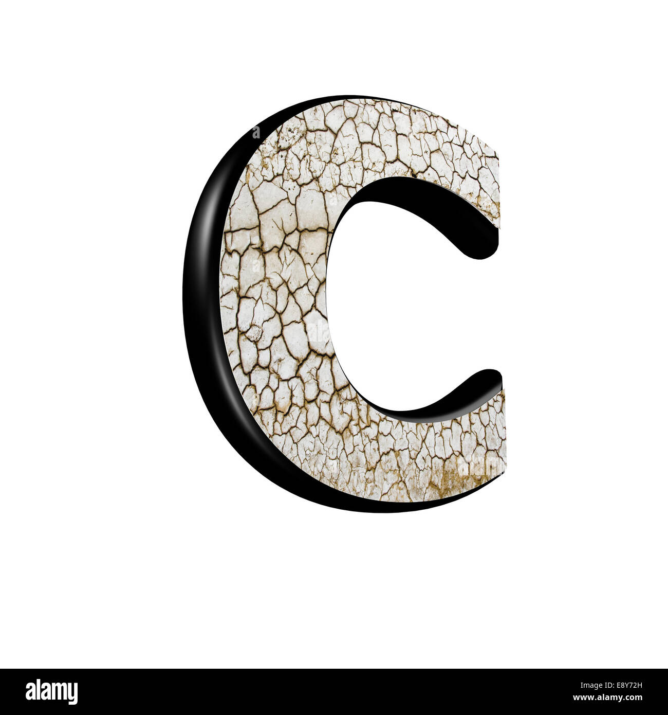 abstract 3d letter with dry ground texture - C Stock Photo - Alamy