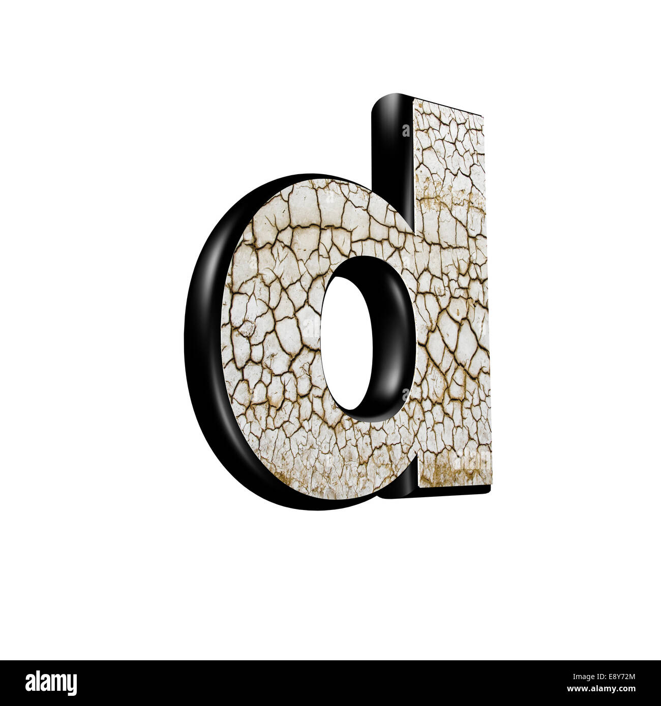 abstract 3d letter with dry ground texture Stock Photo - Alamy