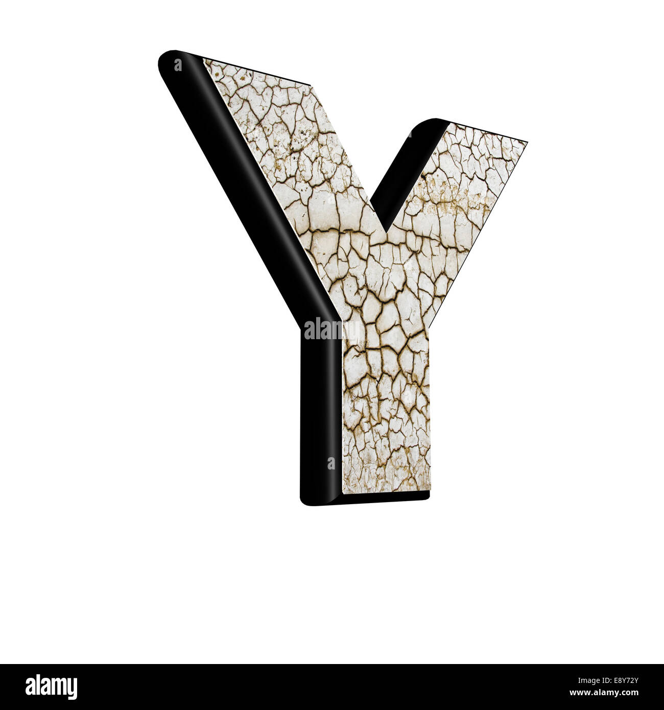 abstract 3d letter with dry ground texture Stock Photo - Alamy
