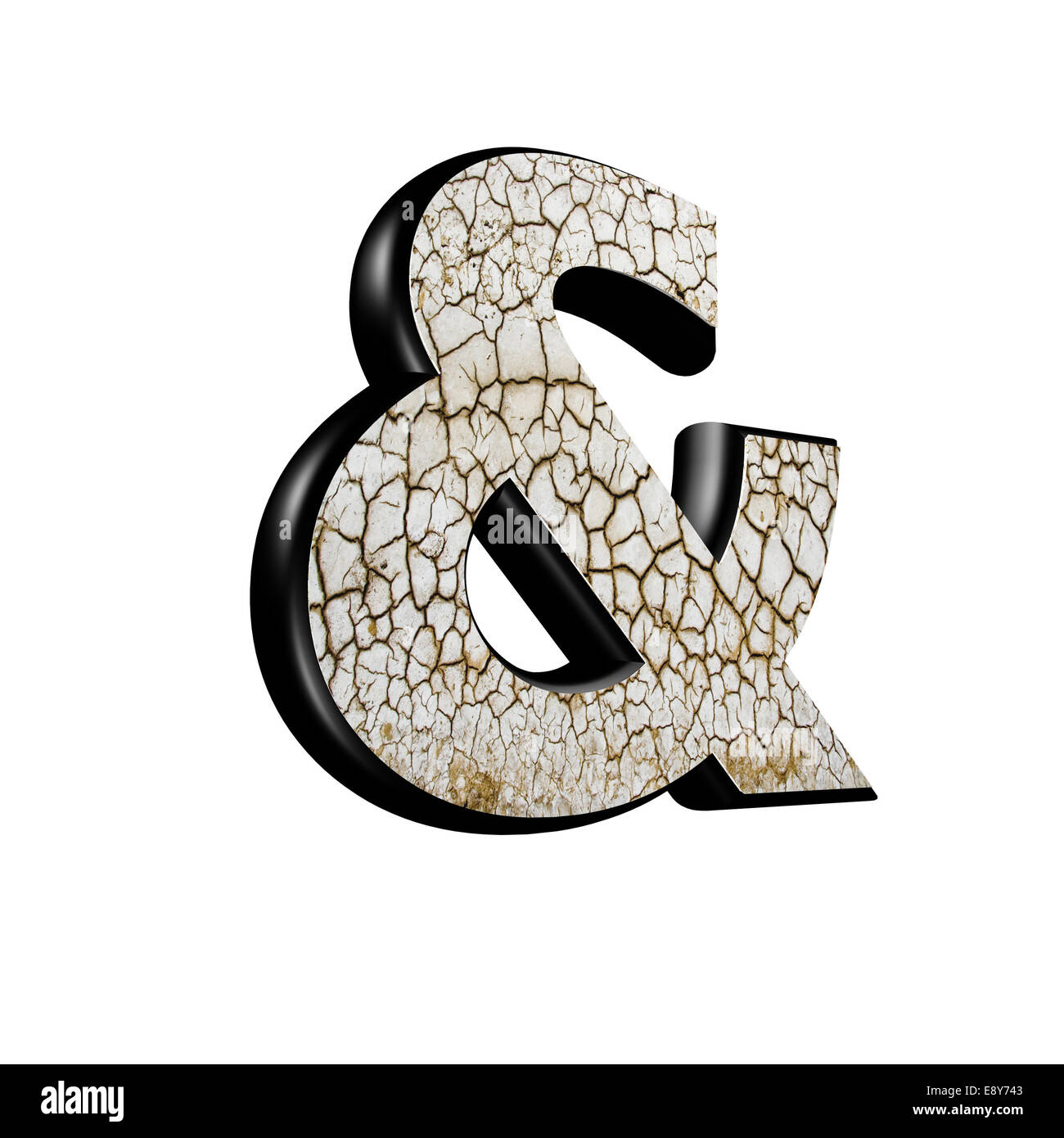 abstract 3d letter with dry ground texture Stock Photo - Alamy