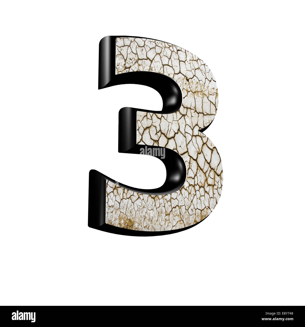 abstract 3d letter with dry ground texture Stock Photo - Alamy