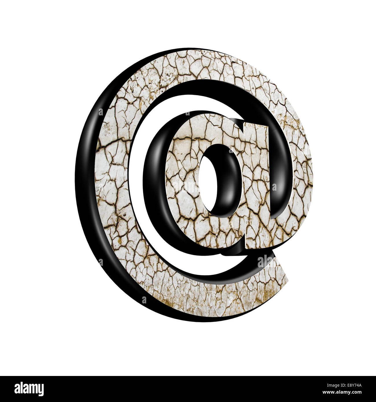 abstract 3d letter with dry ground texture Stock Photo - Alamy