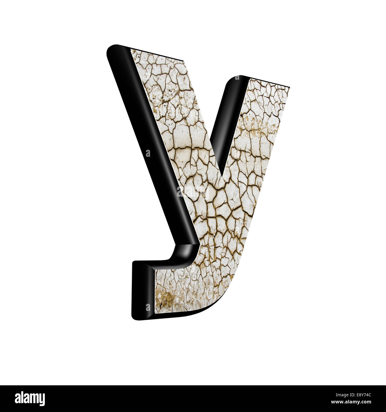 abstract 3d letter with dry ground texture Stock Photo - Alamy