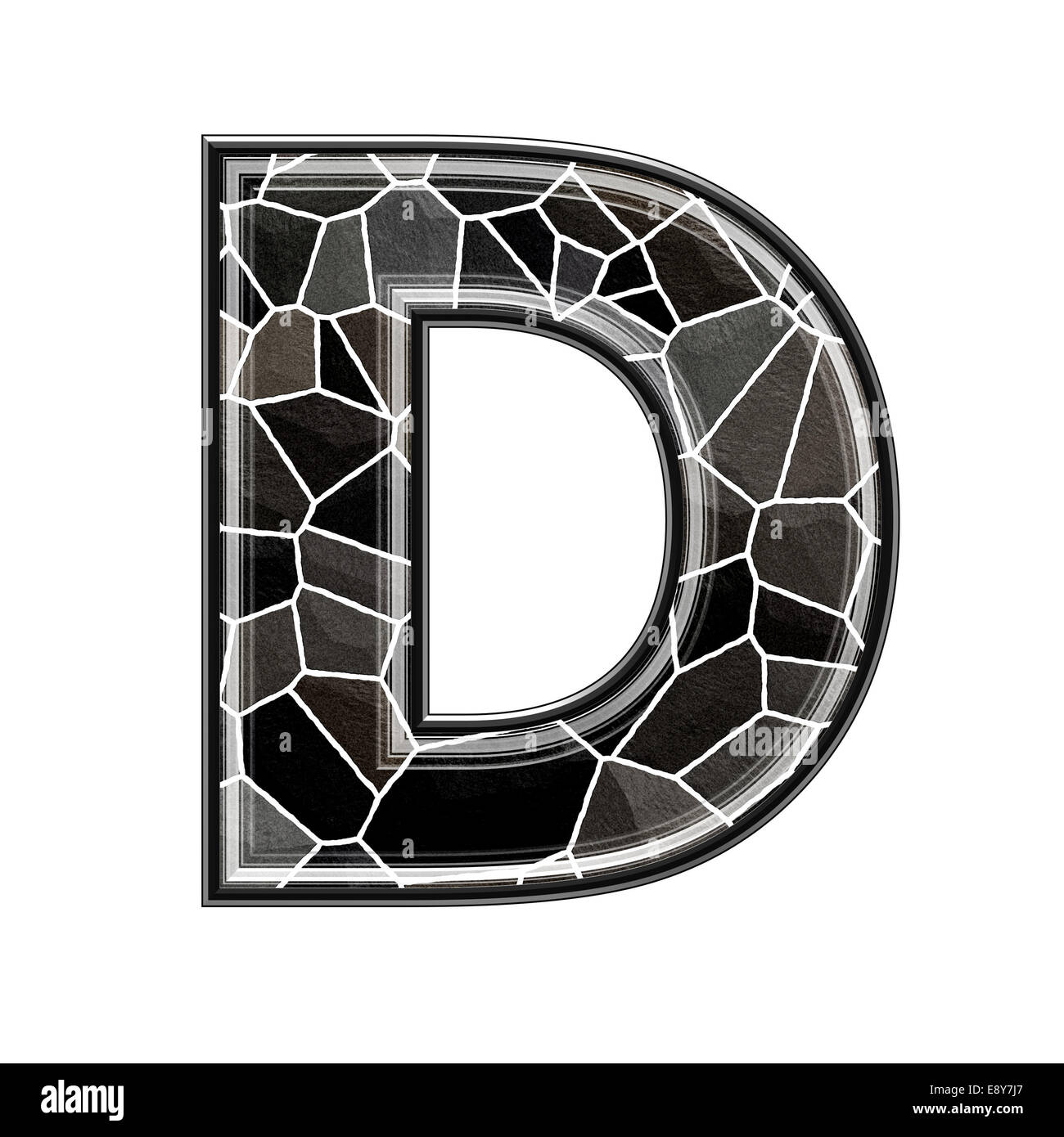 Abstract 3d letter with stone wall texture - D Stock Photo - Alamy