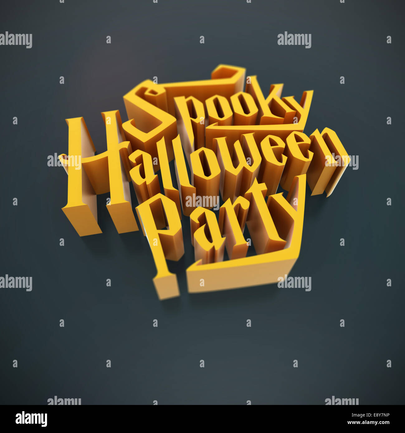 Spooky Halloween Party pumpkin orange letters 3d for poster template or ...