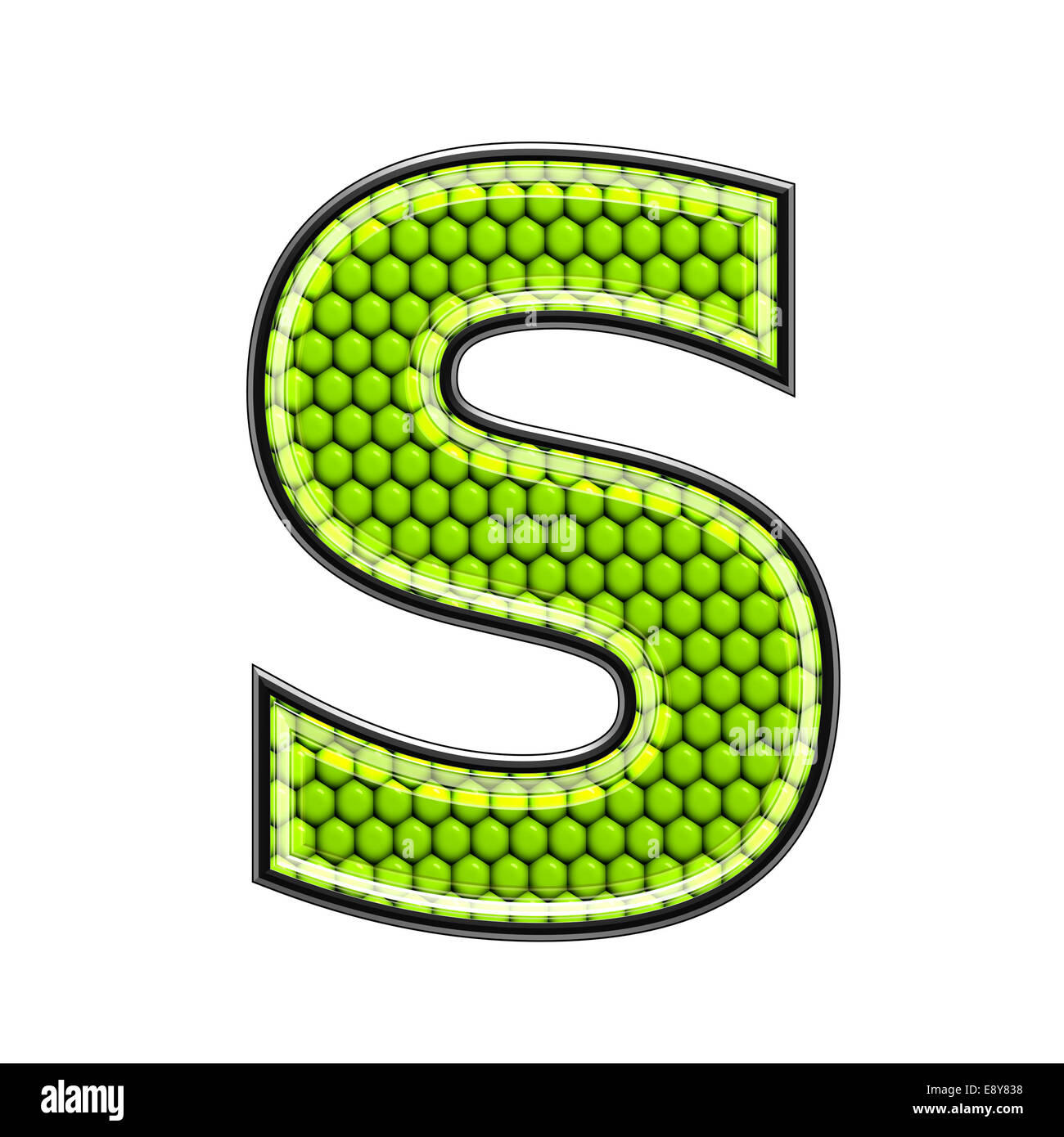 Abstract 3d letter with reptile skin texture - S Stock Photo - Alamy