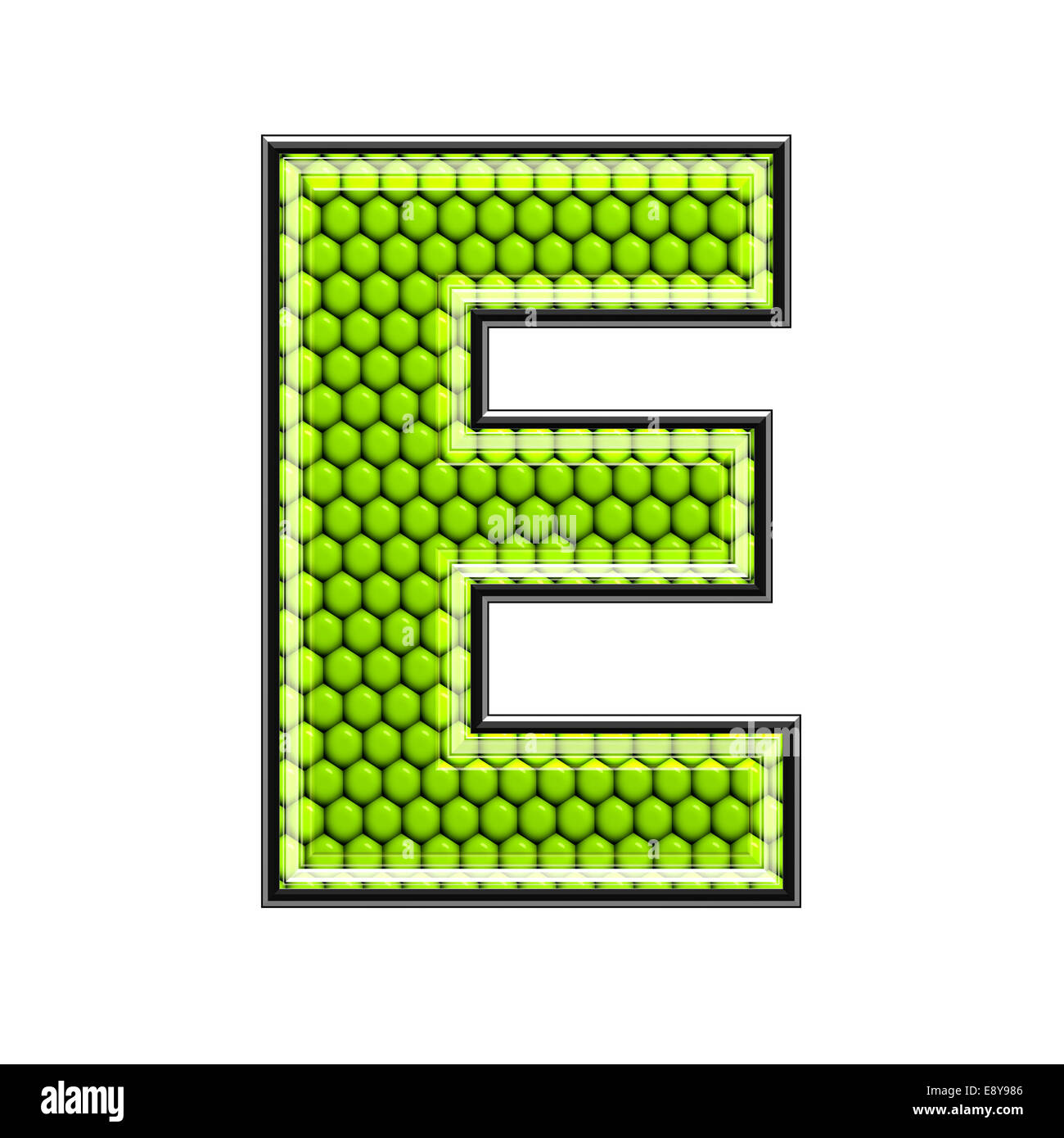 Abstract 3d letter with reptile skin texture - E Stock Photo - Alamy