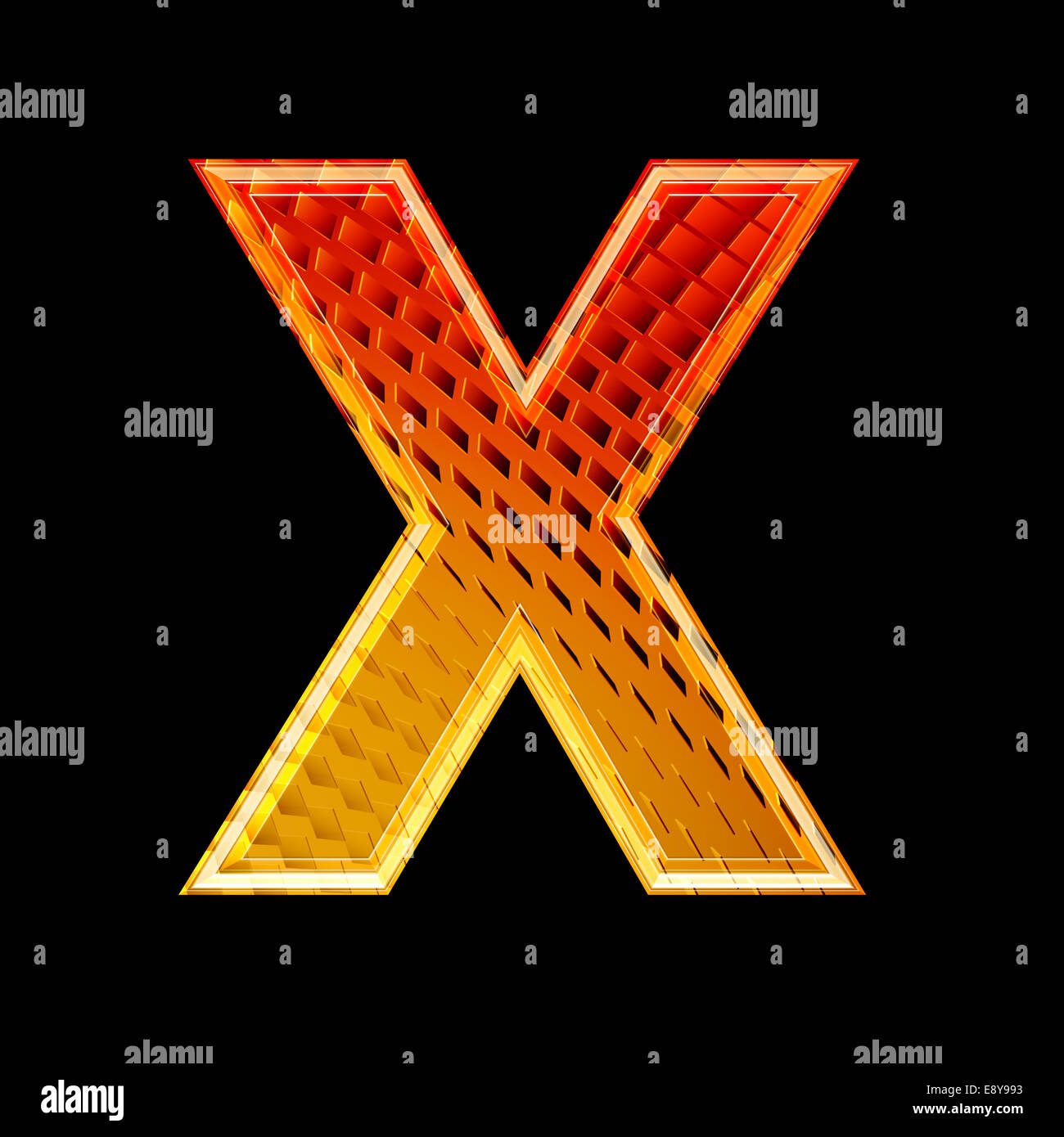 Abstract 3d letter with futuristic texture - X Stock Photo - Alamy