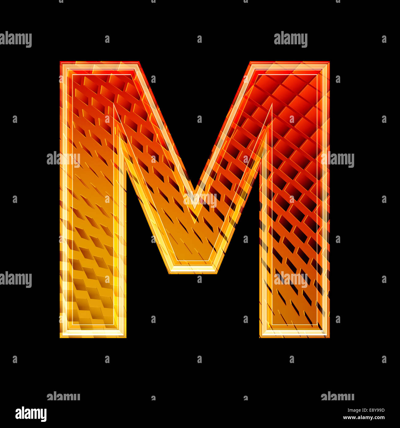 Abstract 3d letter with futuristic texture - M Stock Photo - Alamy
