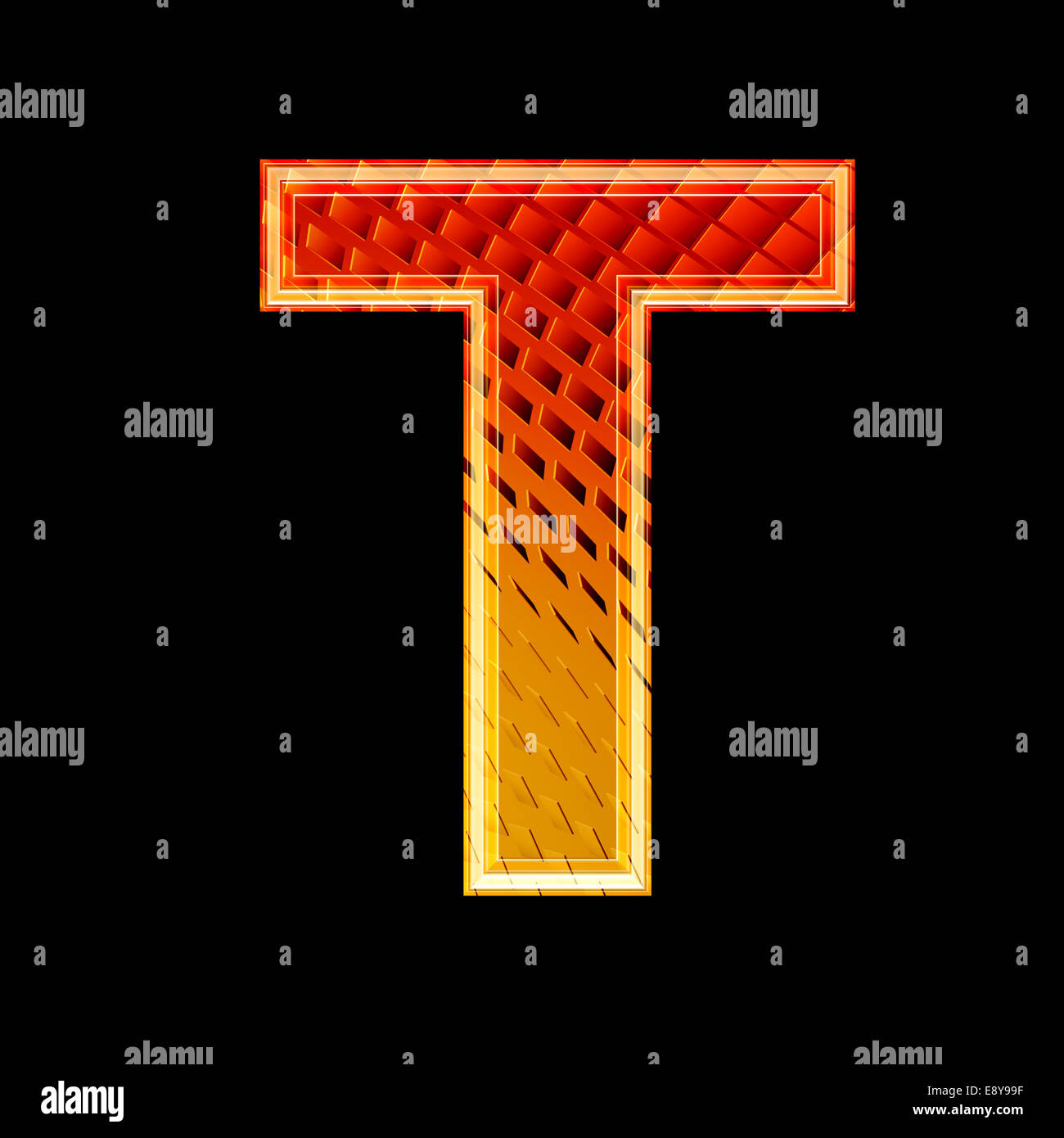 Abstract 3d letter with futuristic texture - T Stock Photo - Alamy