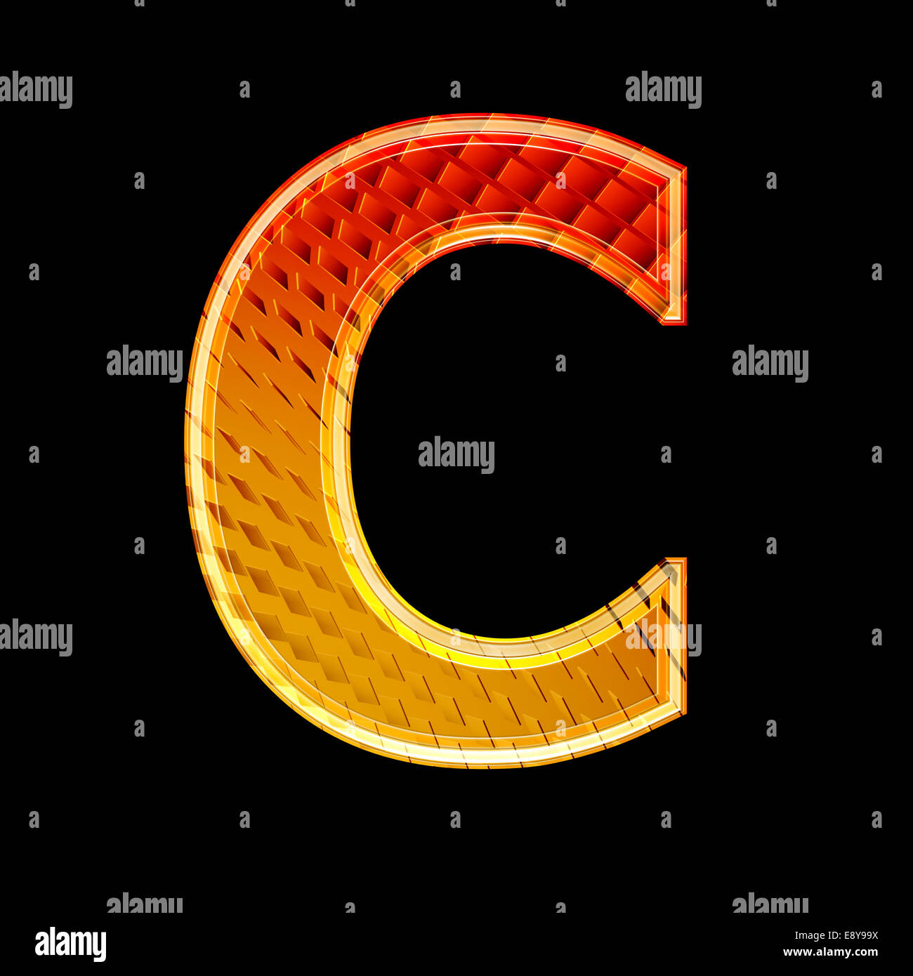 Abstract 3d letter with futuristic texture - C Stock Photo - Alamy