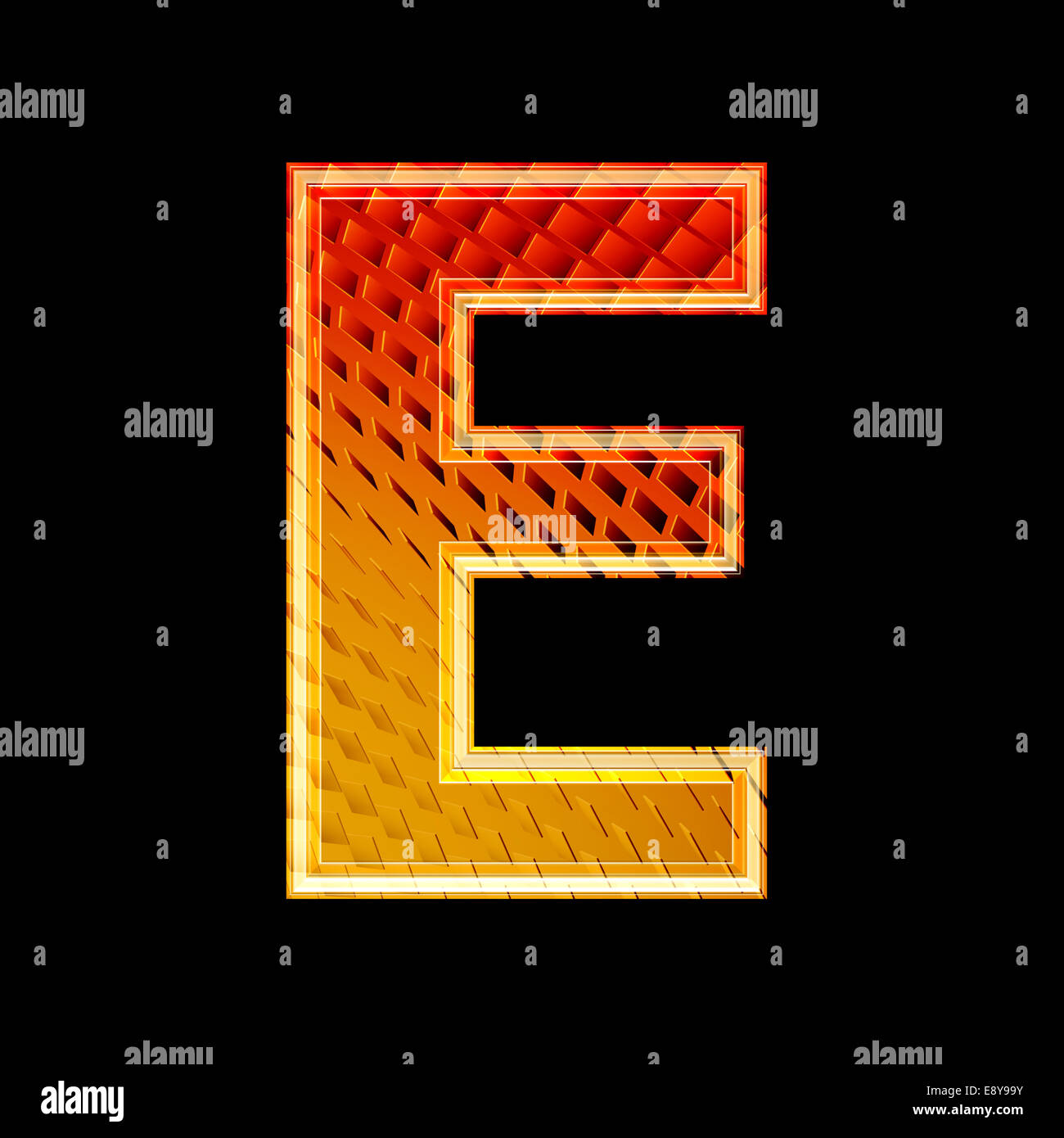Abstract 3d letter with futuristic texture - E Stock Photo - Alamy