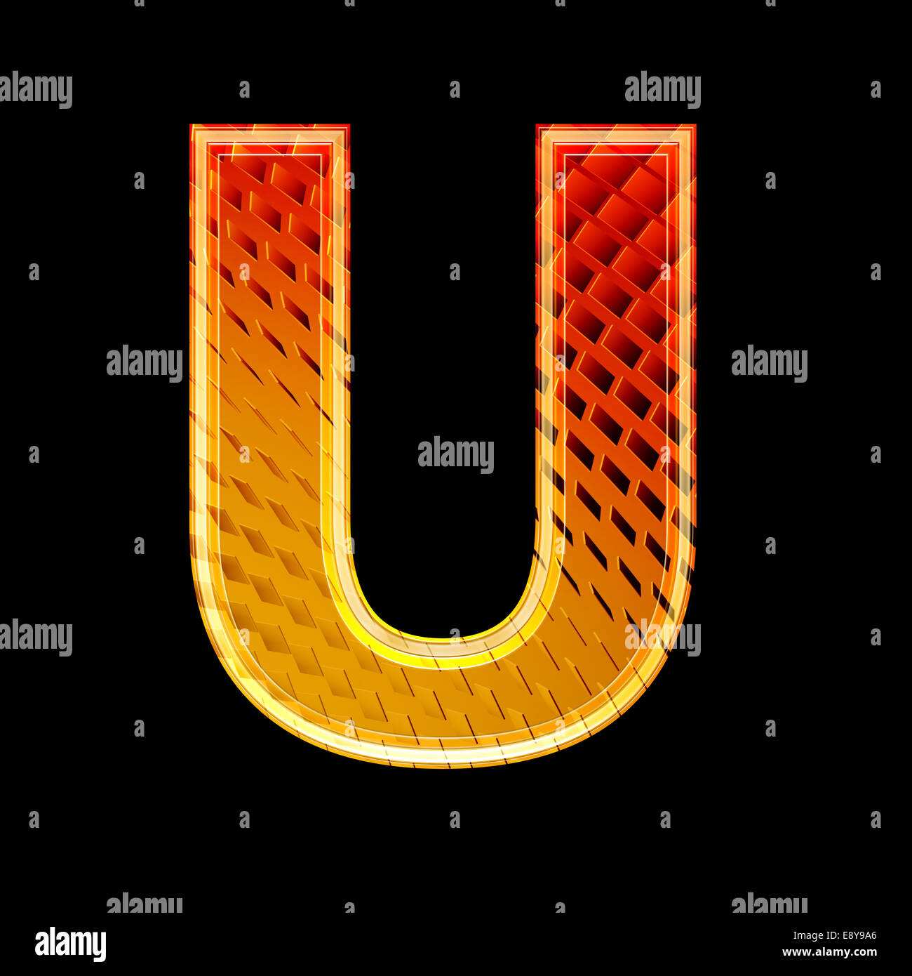 Abstract 3d letter with futuristic texture - U Stock Photo - Alamy