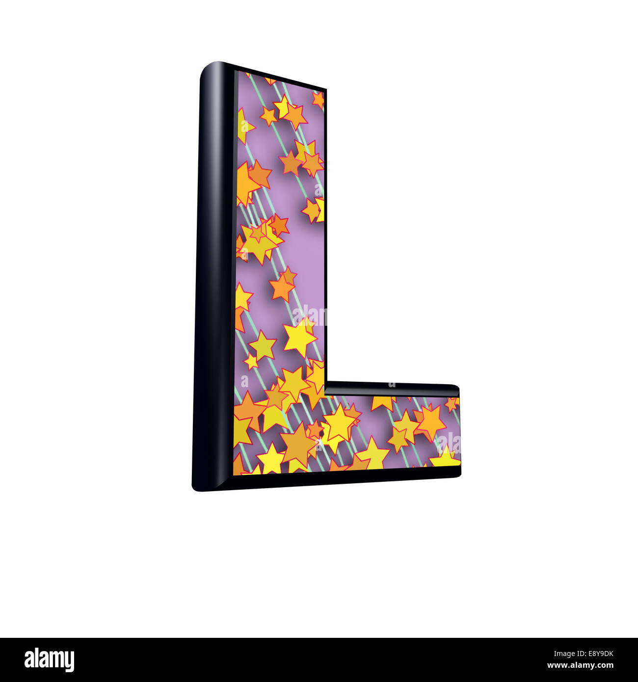 3d letter with decorative star texture - l Stock Photo - Alamy