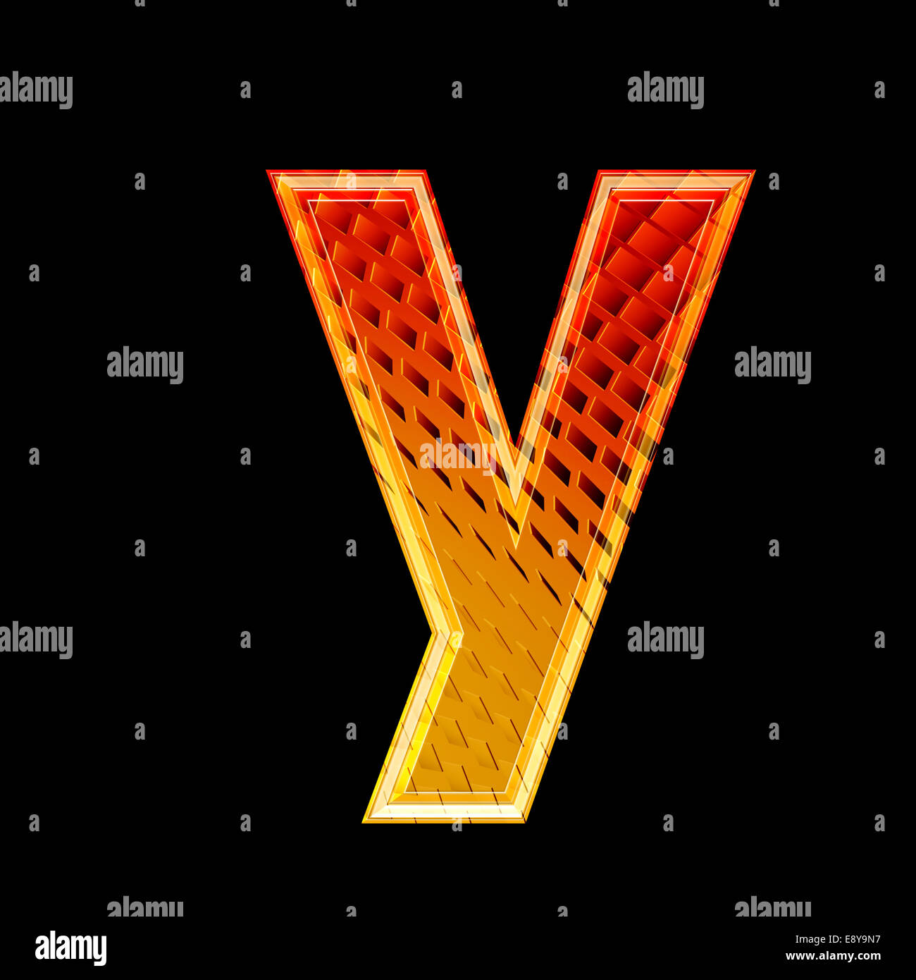 Abstract 3d letter with futuristic texture - Y Stock Photo - Alamy