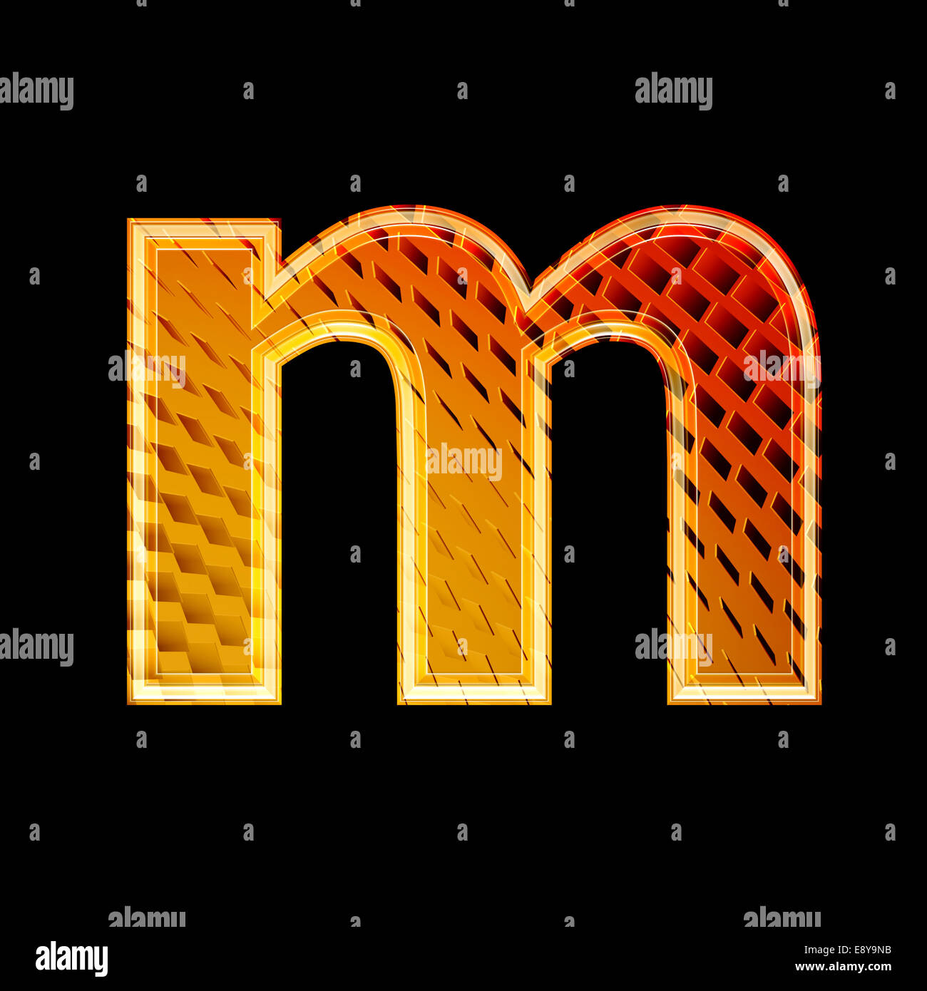 Abstract 3d letter with futuristic texture - M Stock Photo - Alamy