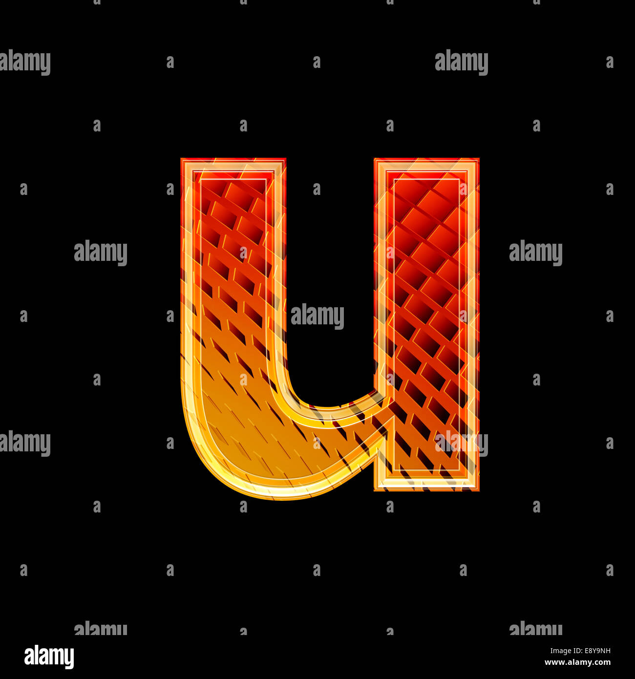 Abstract 3d letter with futuristic texture - U Stock Photo - Alamy